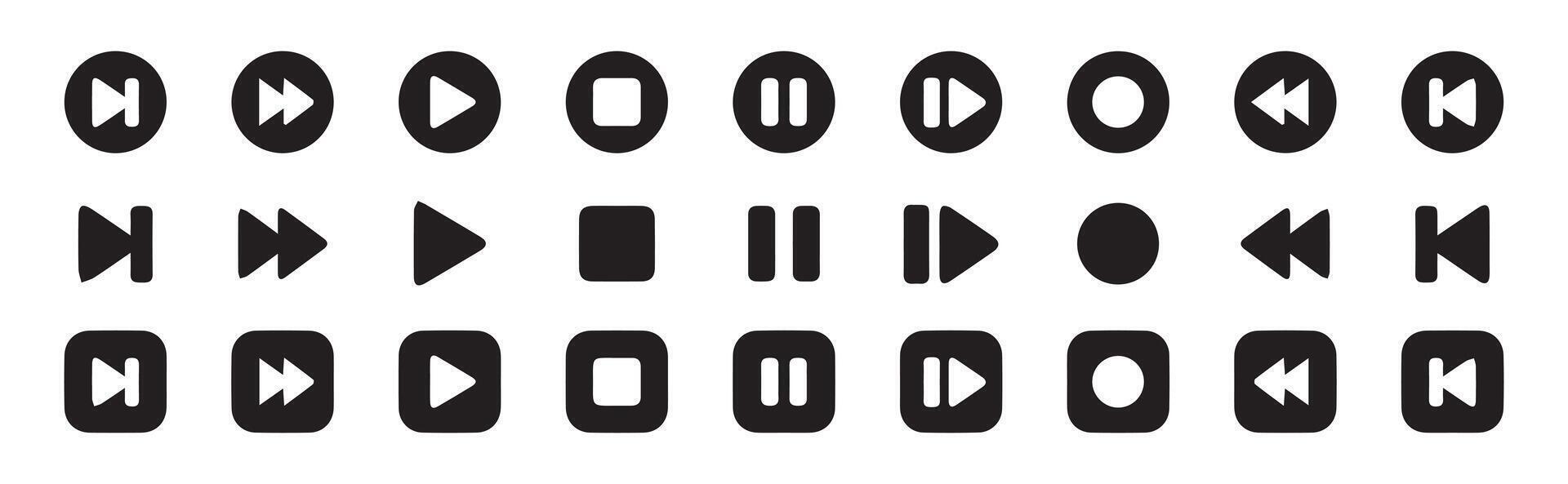 Media player control icon set, Media Player Buttons set. Media Player ... Media player control icon set, Media Player Buttons set. Media Player ...