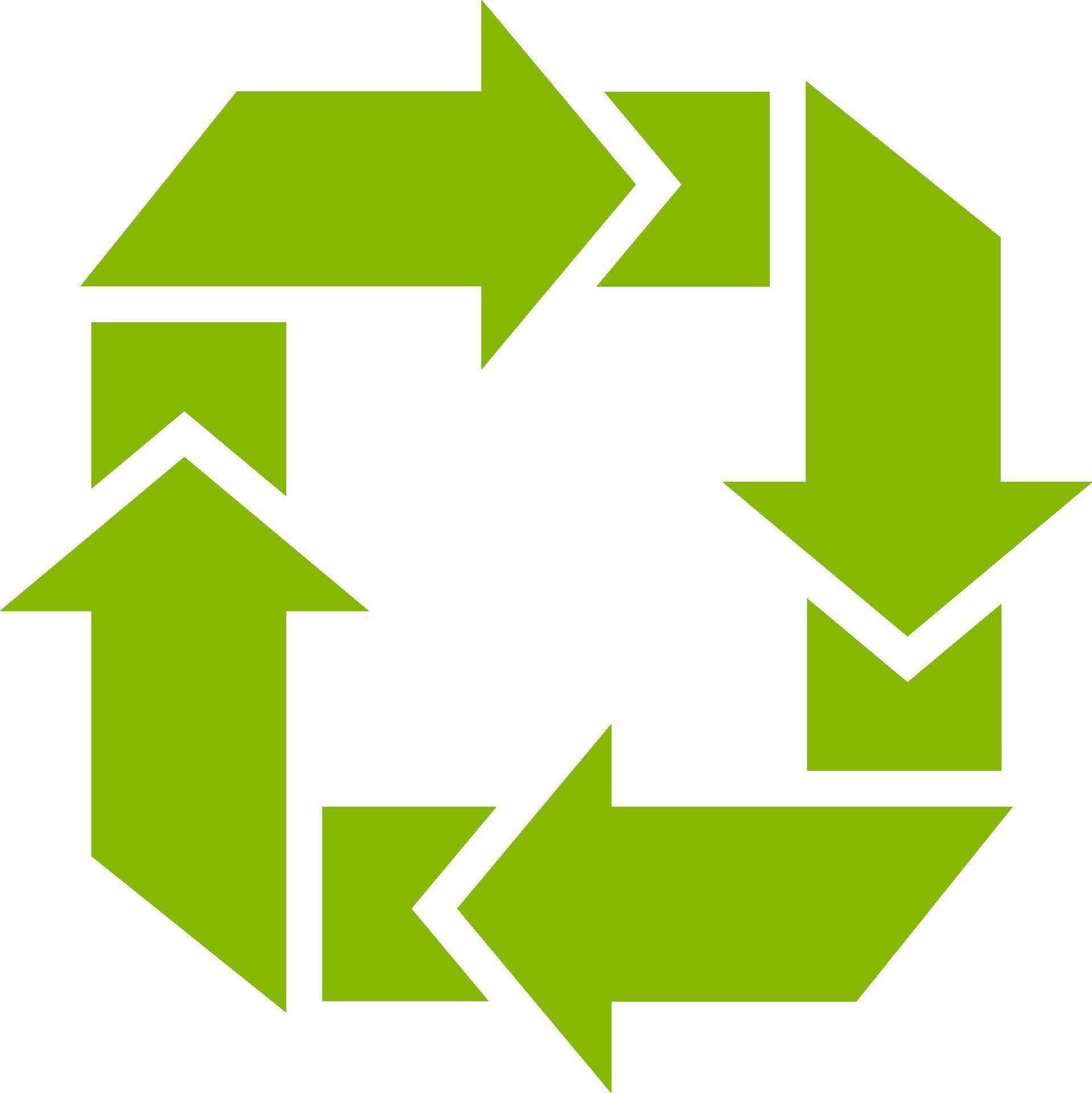 Interlocking Green Arrows Create A Visual Representation Of A
