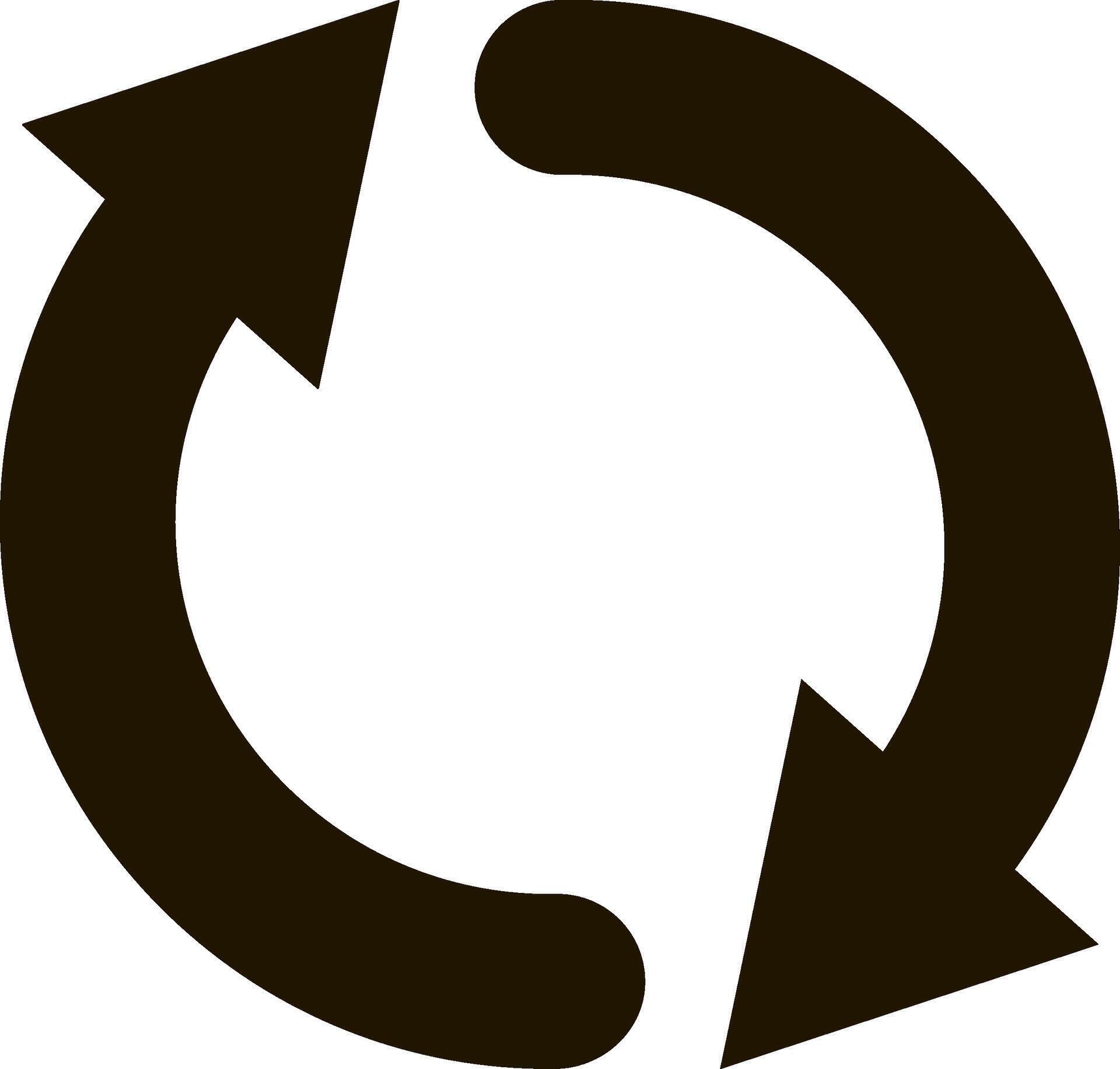 Two Arrows Intertwining To Form A Circle Representing A Continuous