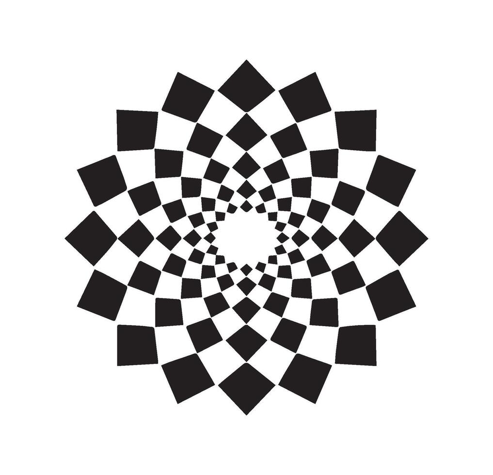 Mesmerizing Geometric Spiral Checkered Pattern Optical Illusion ...
