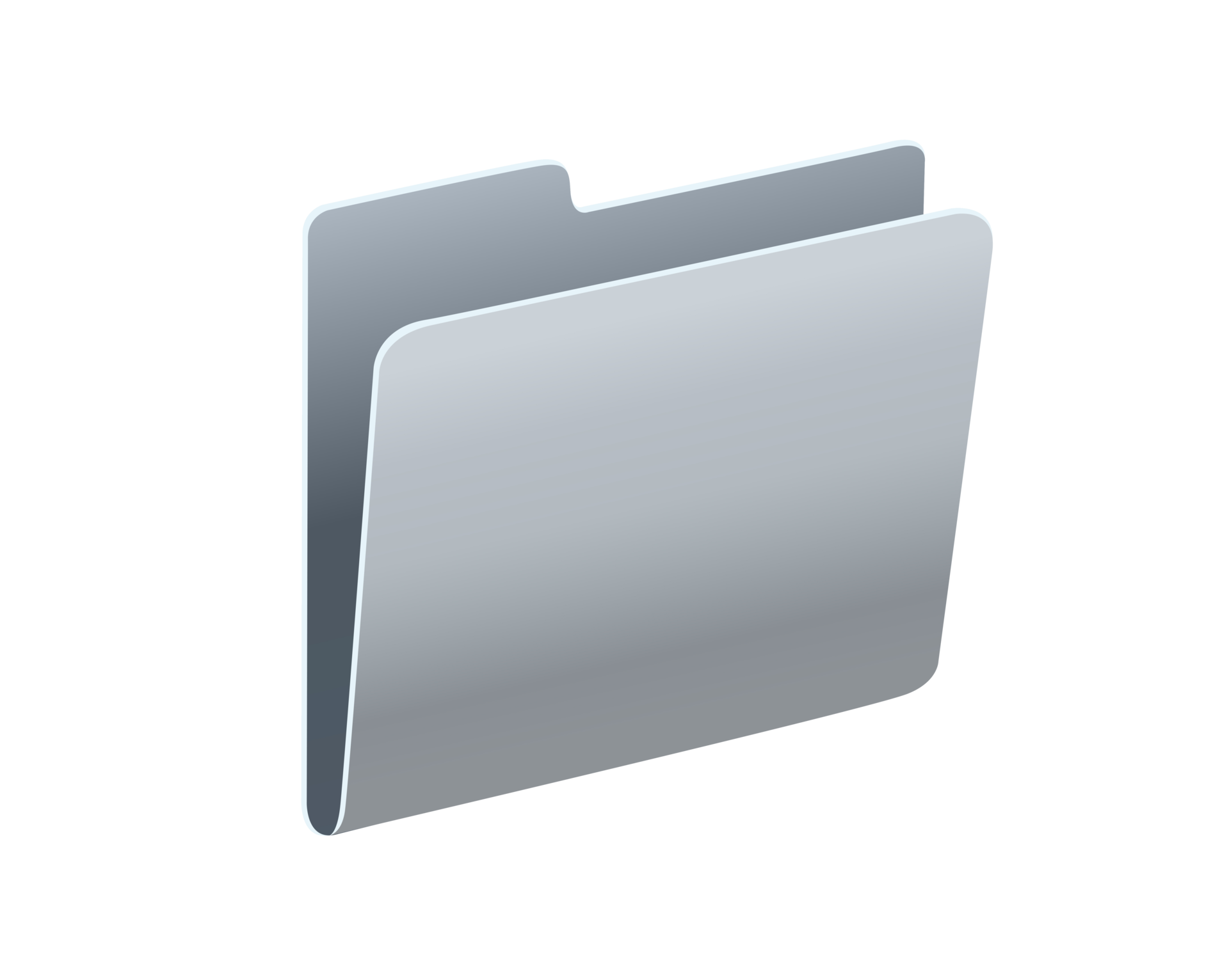 Classic gradient grey computer file folder icon with document 54342053 PNG
