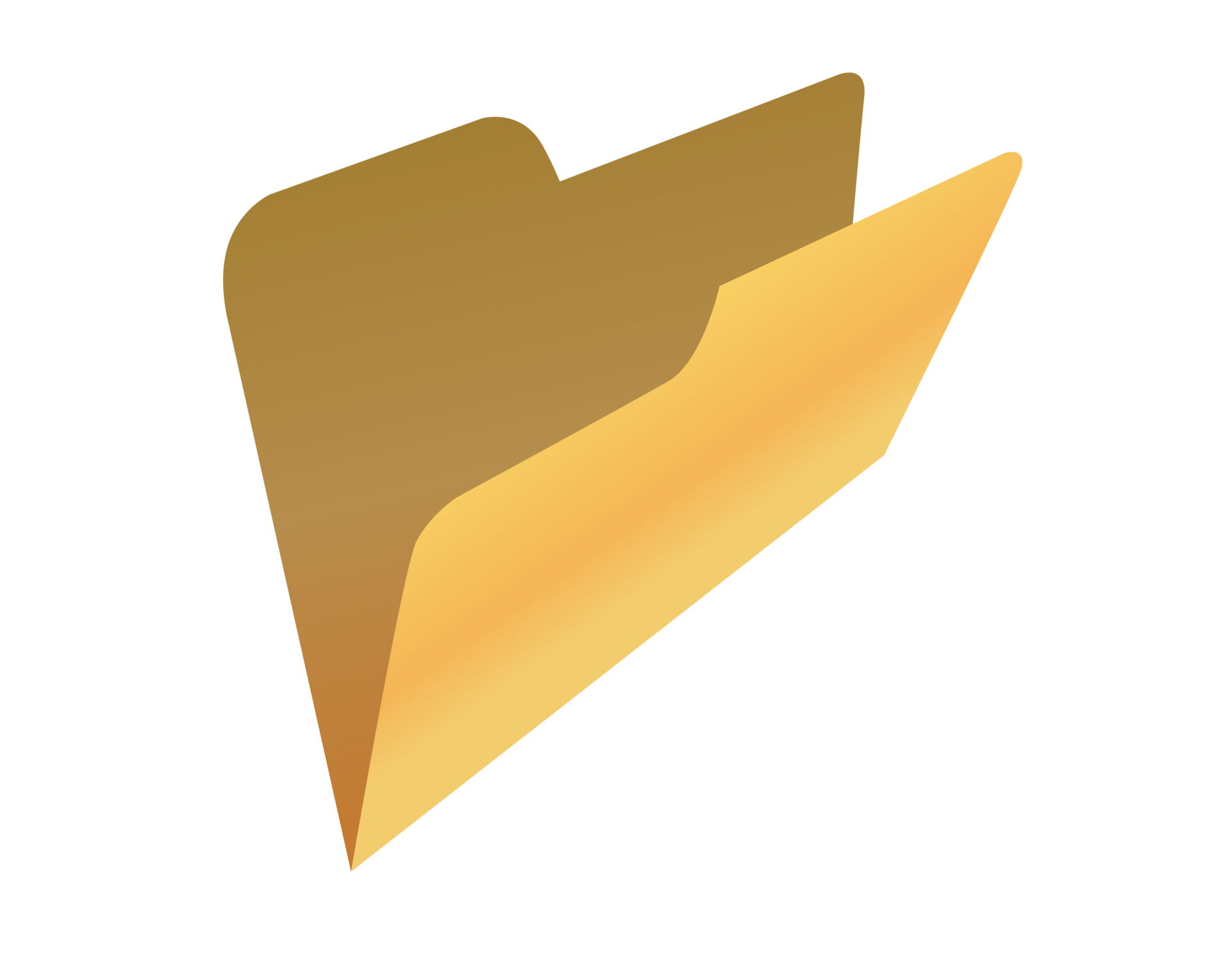 Classic gradient yellow computer empty file folder icon with document 54342079 PNG