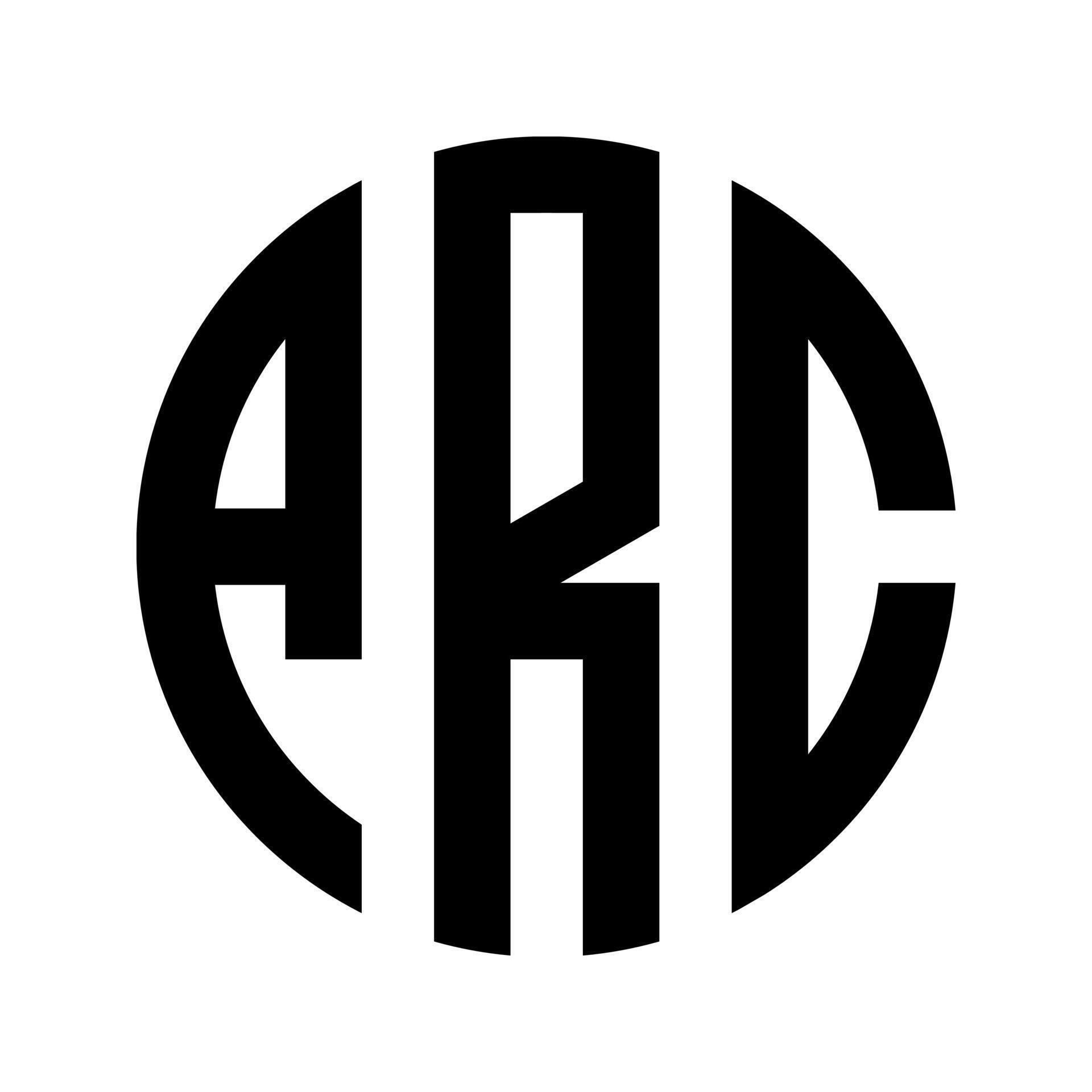 Modern Monogram Letter ARC Symbol Logo. Suitable for businesses that want to emphasize a strong ...