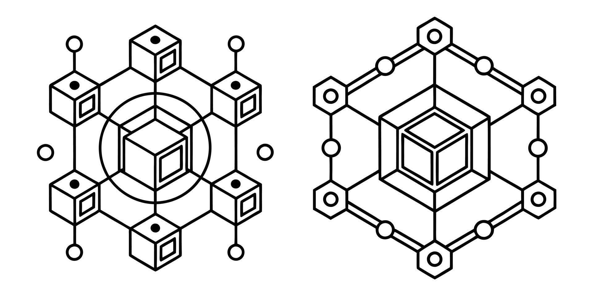 Blockchain technology icon in flat style 54346916 Vector Art at Vecteezy