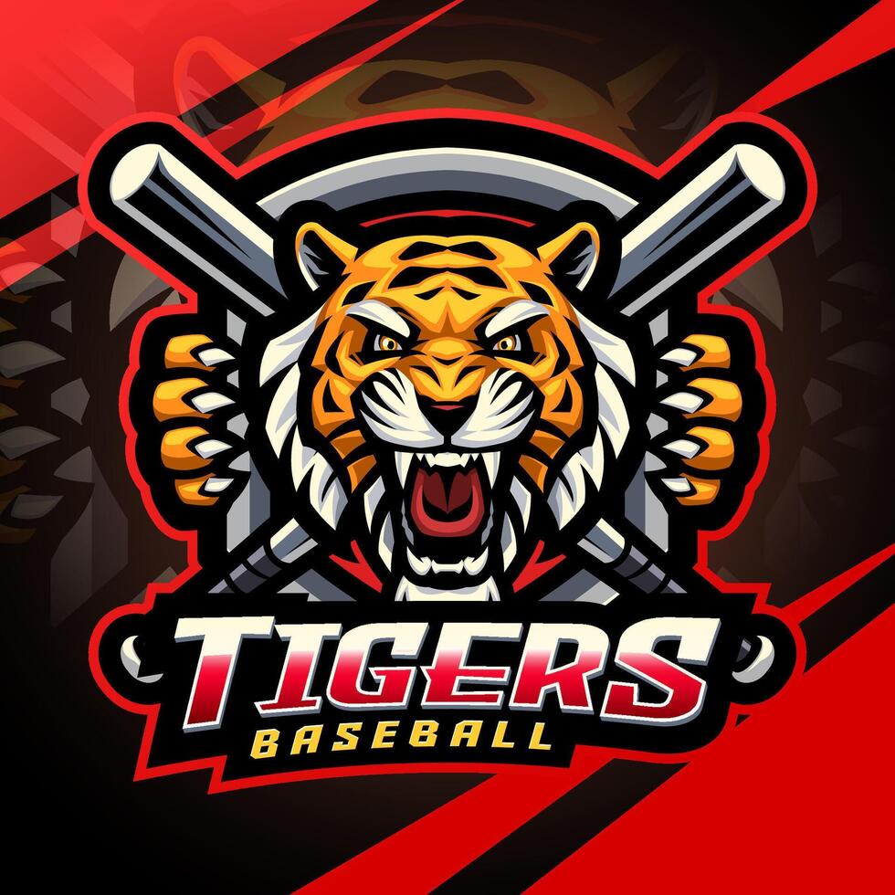 Tigers baseball esport mascot logo design 54348222 Vector Art at Vecteezy