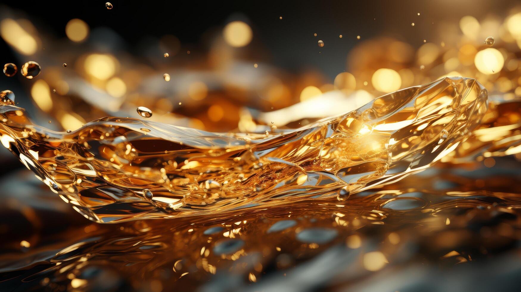 golden liquid splash with bokeh 54364625 Stock Photo at Vecteezy
