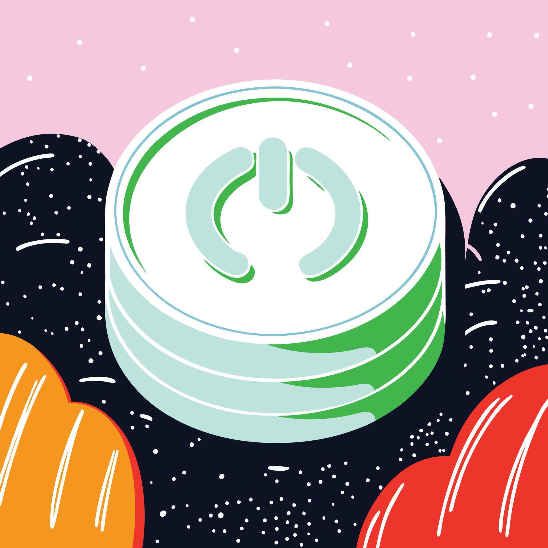 Abstract Power Button Digital OnOff Switch Concept 54386863 Vector Art at Vecteezy