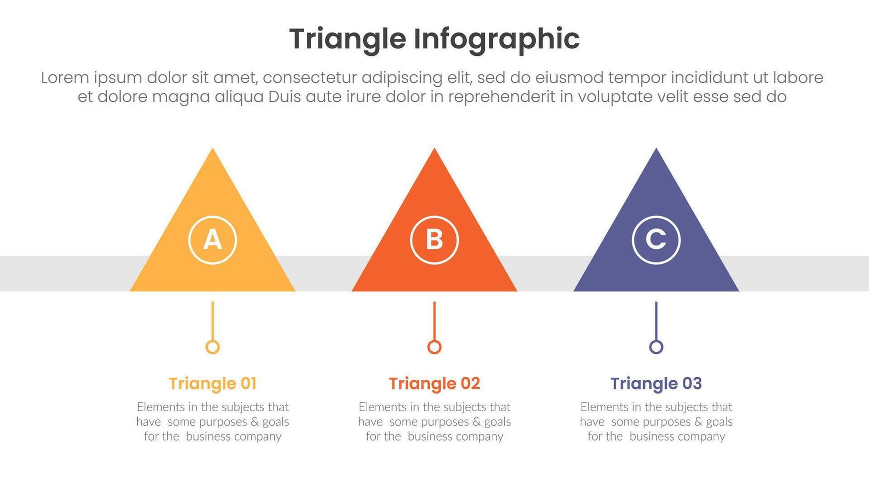 triangle base shape infographic template banner with simple triangle ...