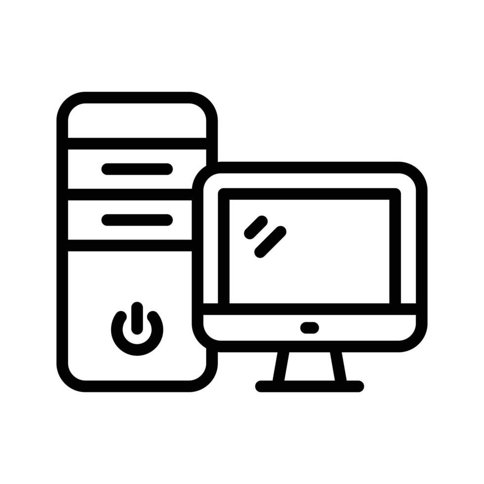 Desktop PC icon representing digital communication and computing ...