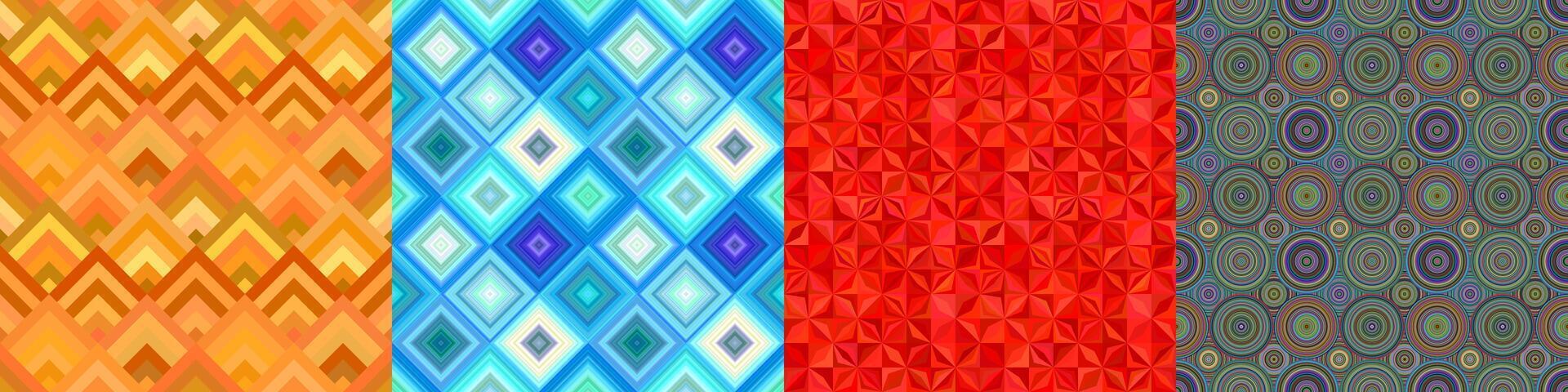 Seamless color geometric pattern set 54403025 Vector Art at Vecteezy