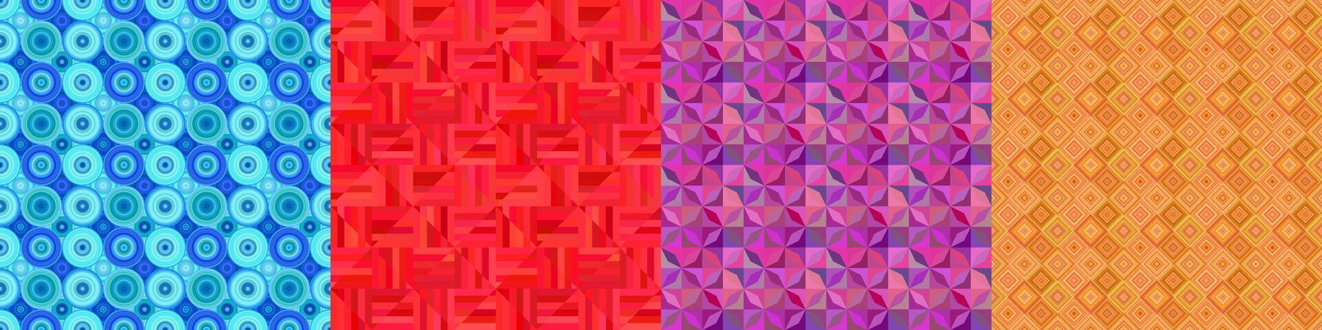 Seamless color geometric pattern set 54403295 Vector Art at Vecteezy
