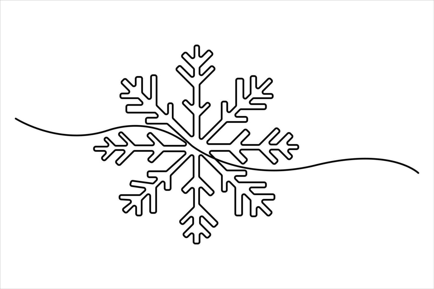 Continuous one line drawing Snowflake art illustration 54404971 Vector ... Continuous one line drawing Snowflake art illustration 54404971 Vector ...