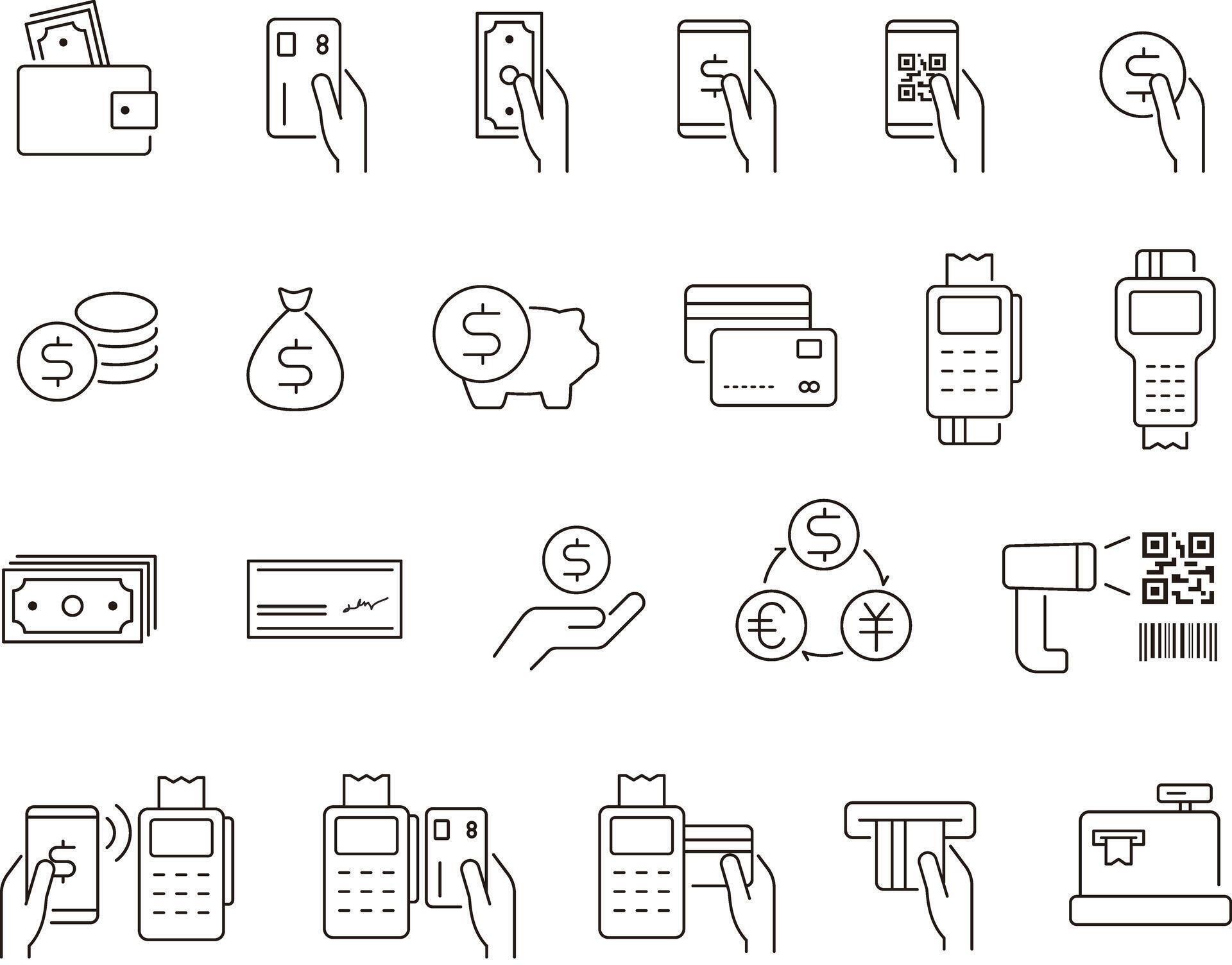 Payment Method Icon Set Illustration 54411645 Vector Art At Vecteezy