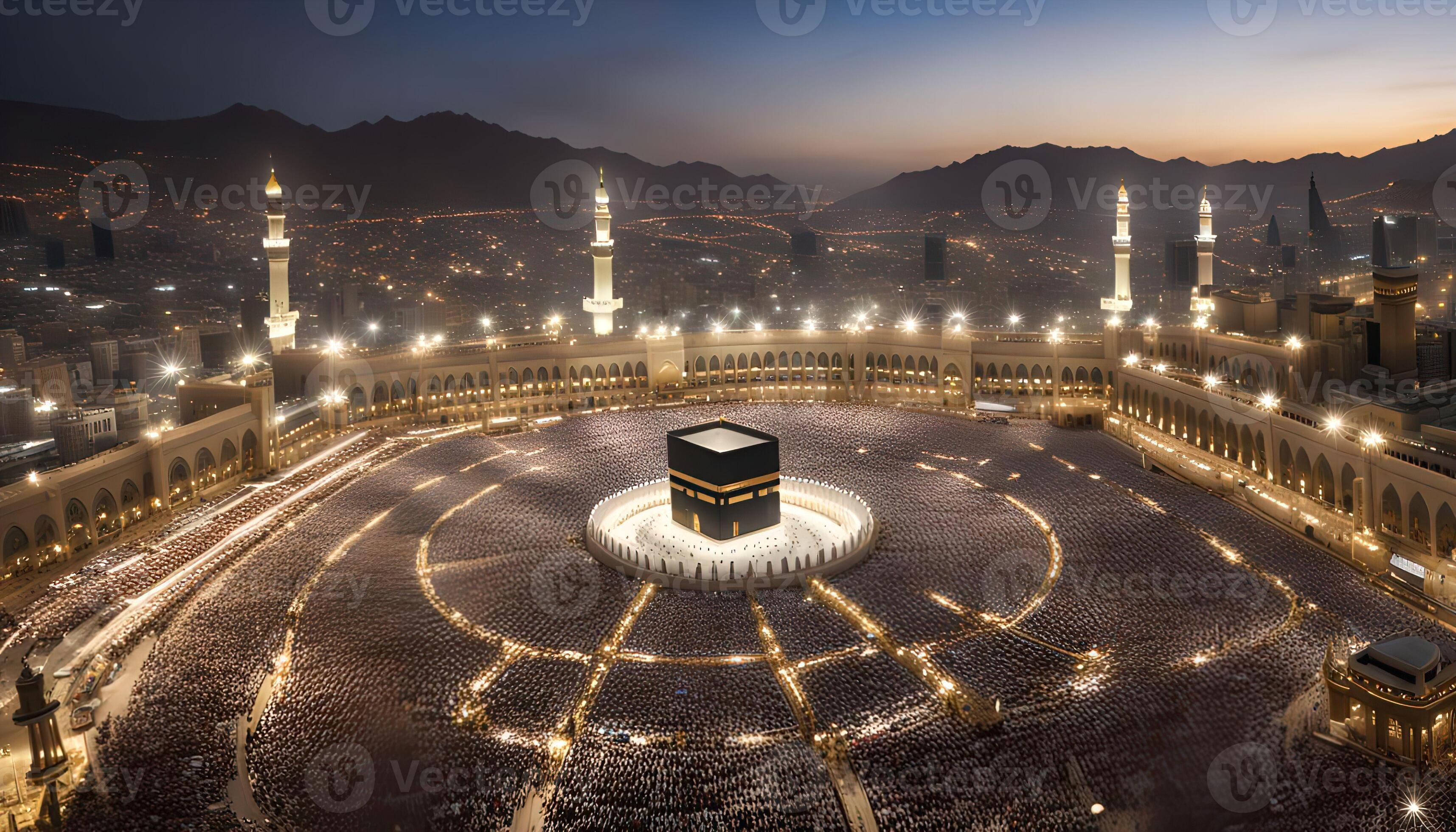 Aerial View of the Kaaba at Night 54440405 Stock Photo at Vecteezy