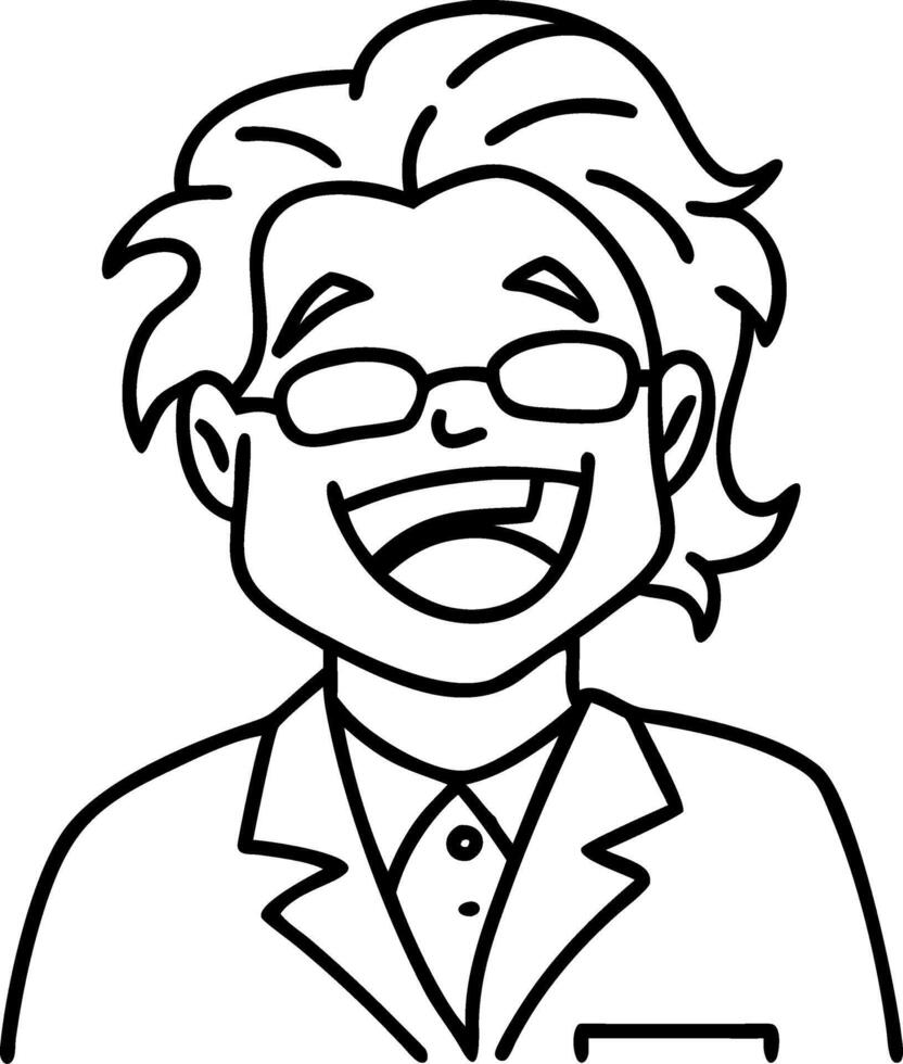 Cartoon Smiling Scientist Character Line Art for Educational ... Cartoon Smiling Scientist Character Line Art for Educational ...