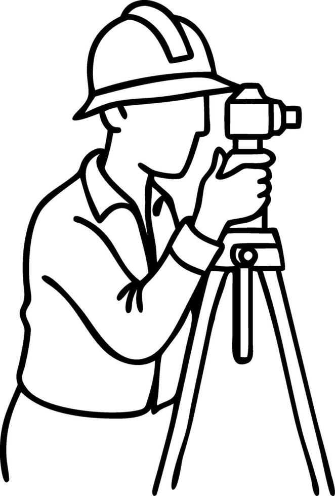 Surveyor Using Theodolite Illustration for Construction Projects ... Surveyor Using Theodolite Illustration for Construction Projects ...