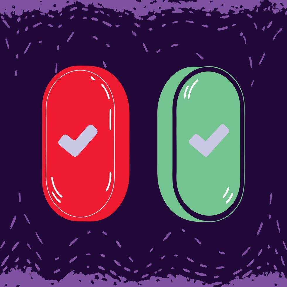 Dual Checkmark Buttons Red and Green UI Design Elements 54468139 Vector Art at Vecteezy