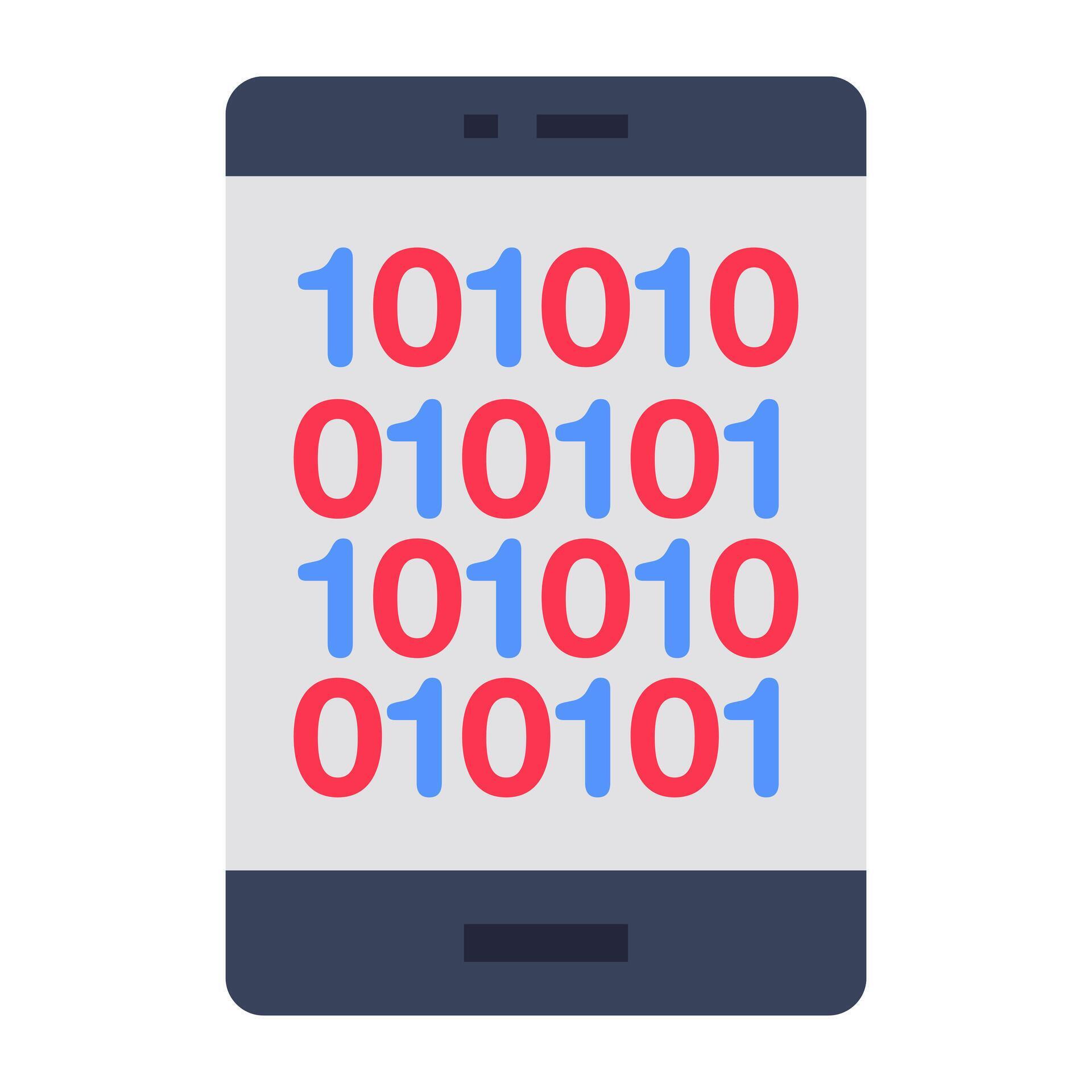 An icon design of mobile binary code 54468728 Vector Art at Vecteezy