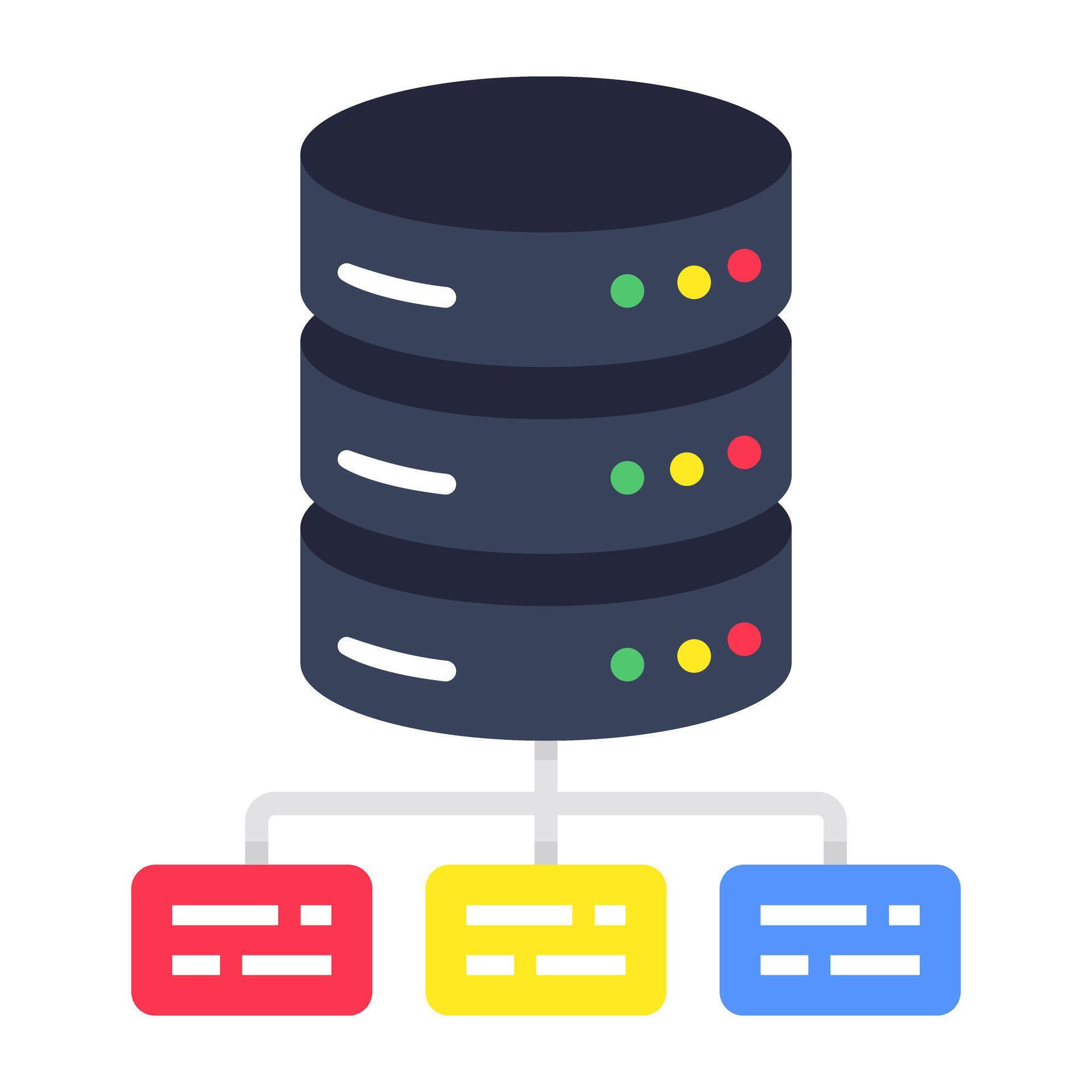 A colored design icon of database network 54468754 Vector Art at Vecteezy
