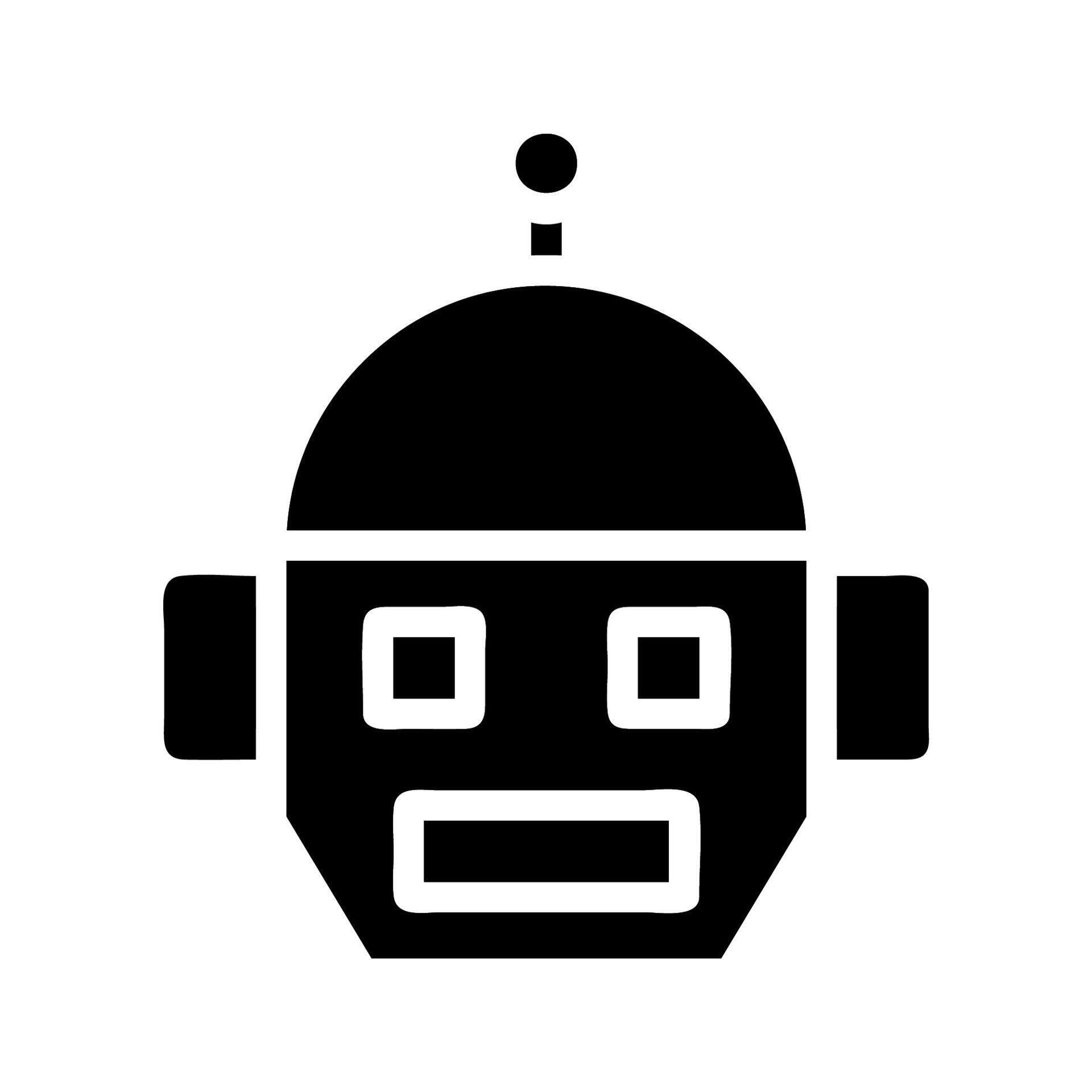 Robot head icon. Concept of artificial intelligence, technology, and ...