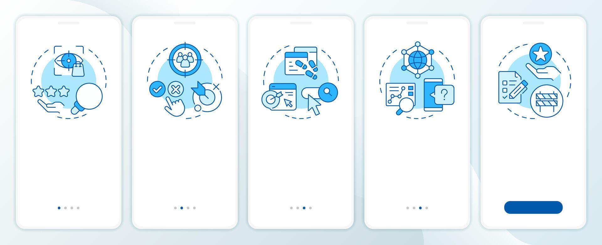 Perform Audience Analysis Blue Onboarding Mobile App Screen