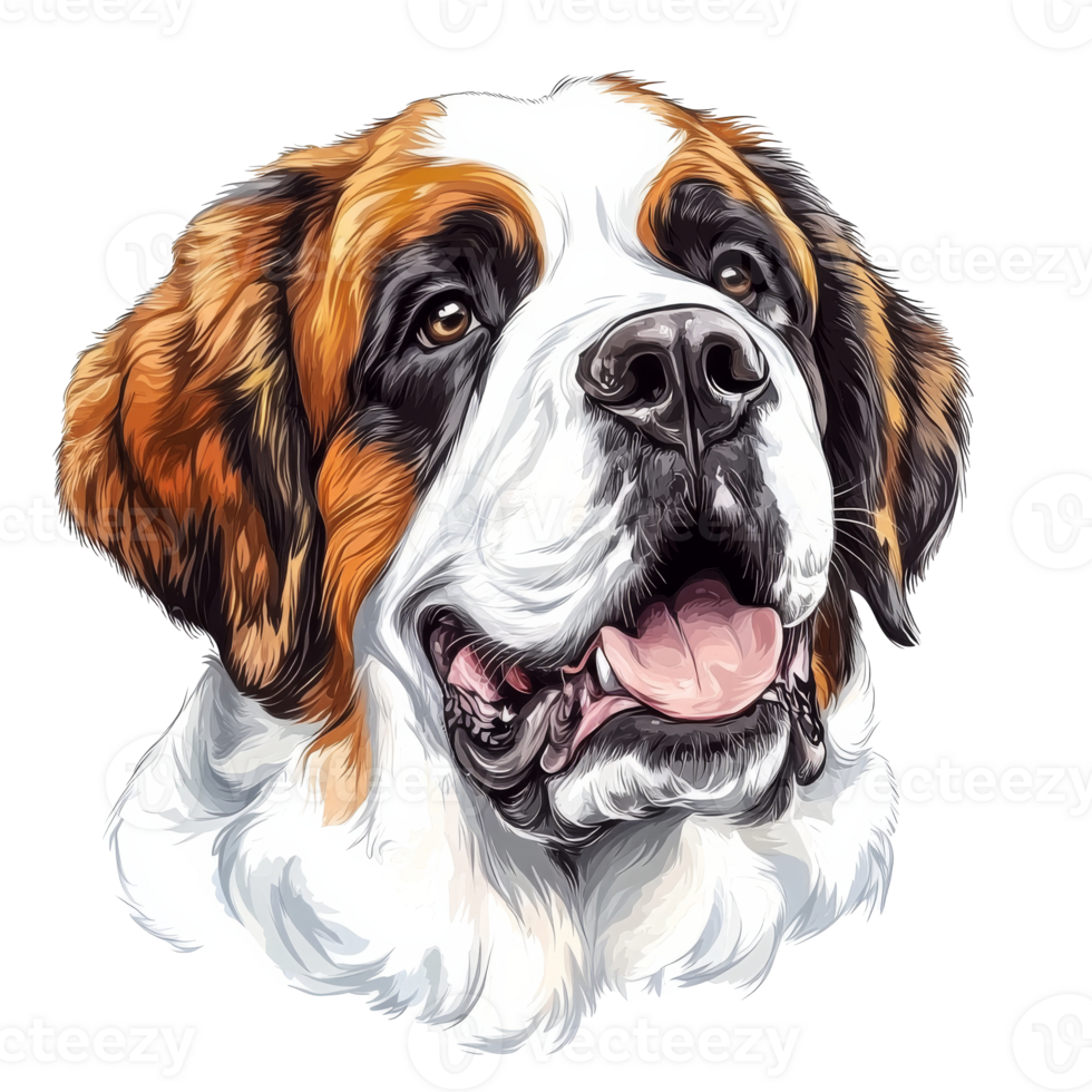 St Bernard dog portrait with warm expression 54473201 PNG