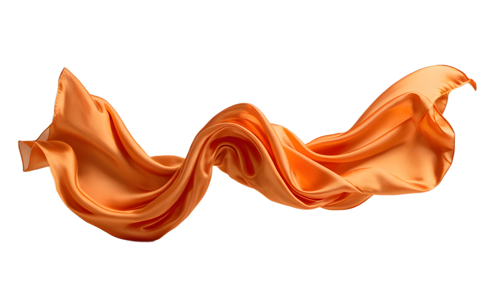 Flowing Orange Silk Fabric Drape 54473950 PNG