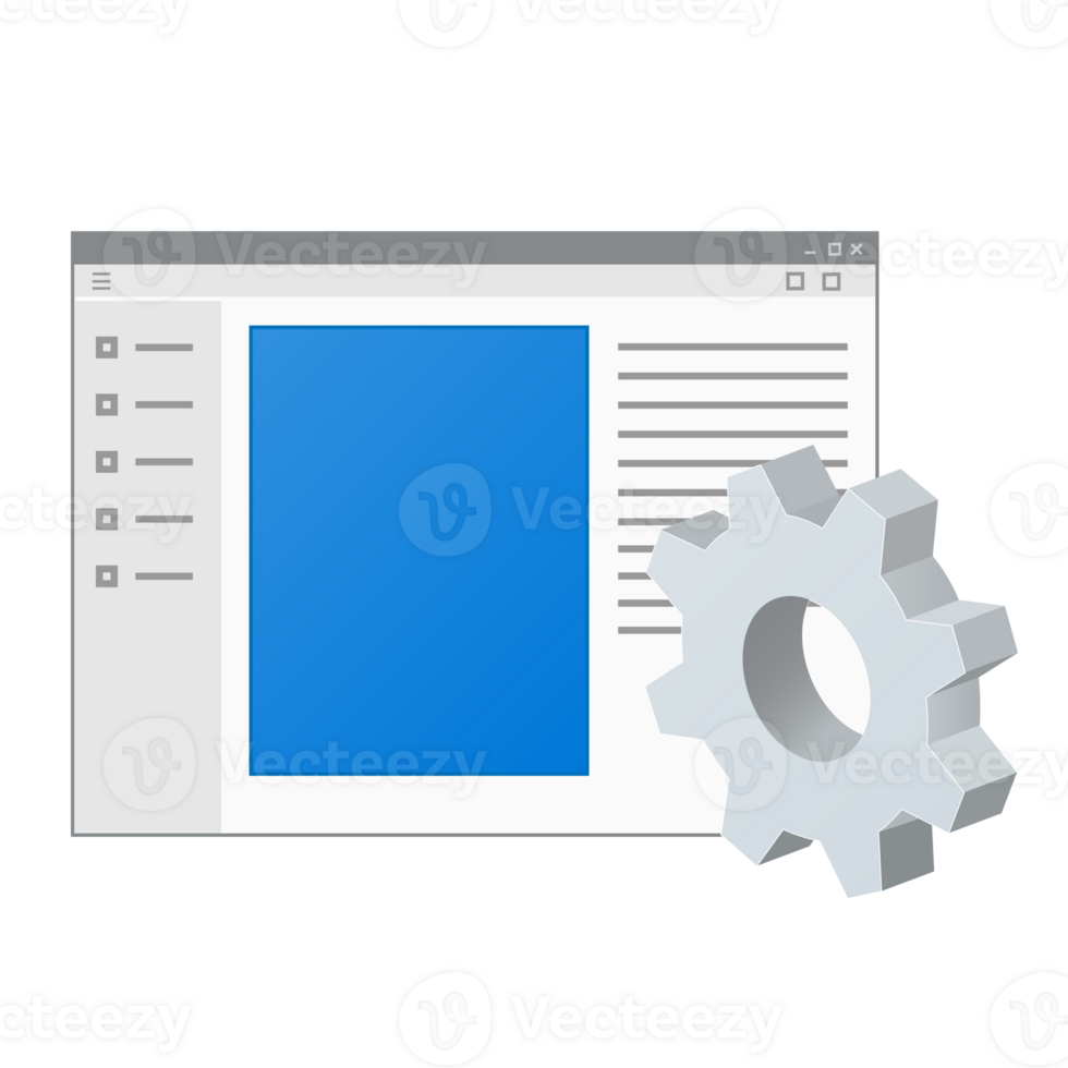Computer Program Window With Gear Icon Settings Icon Or Instruction 54475159 Png