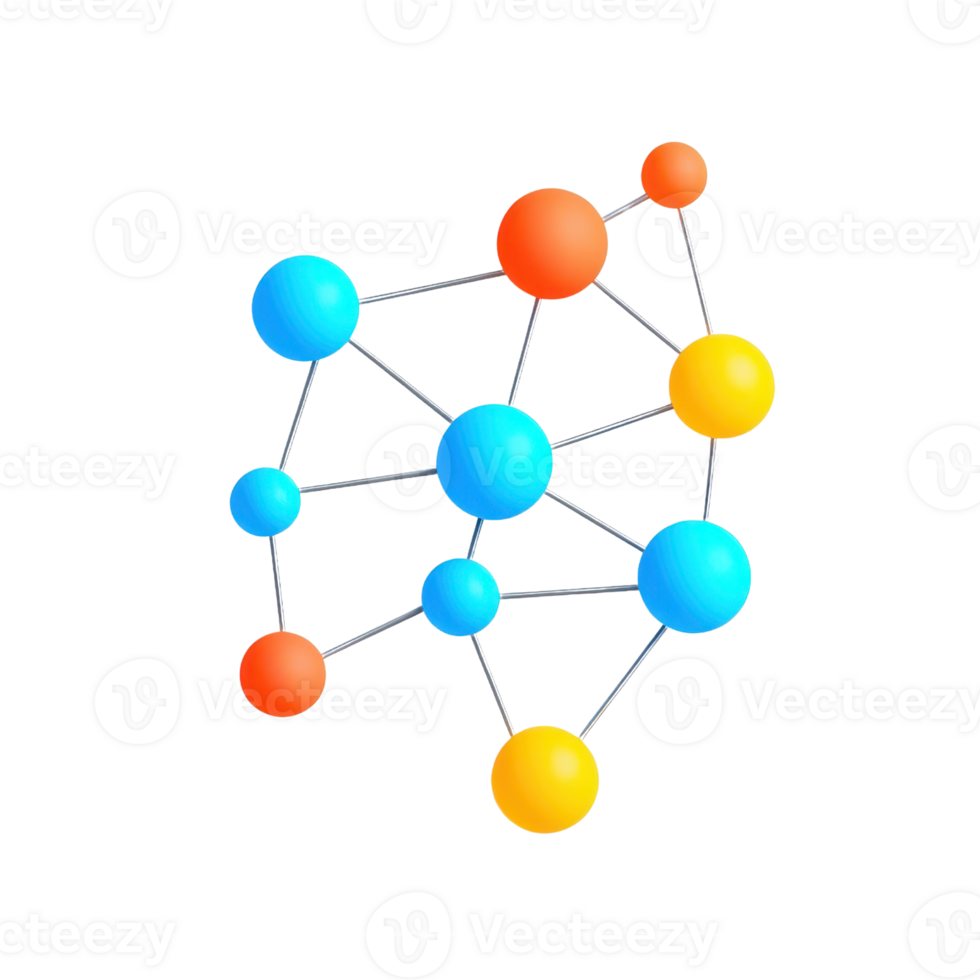 A Colorful Molecular Structure Featuring Various Sized Spheres Interconnected By Lines 54475658 Png