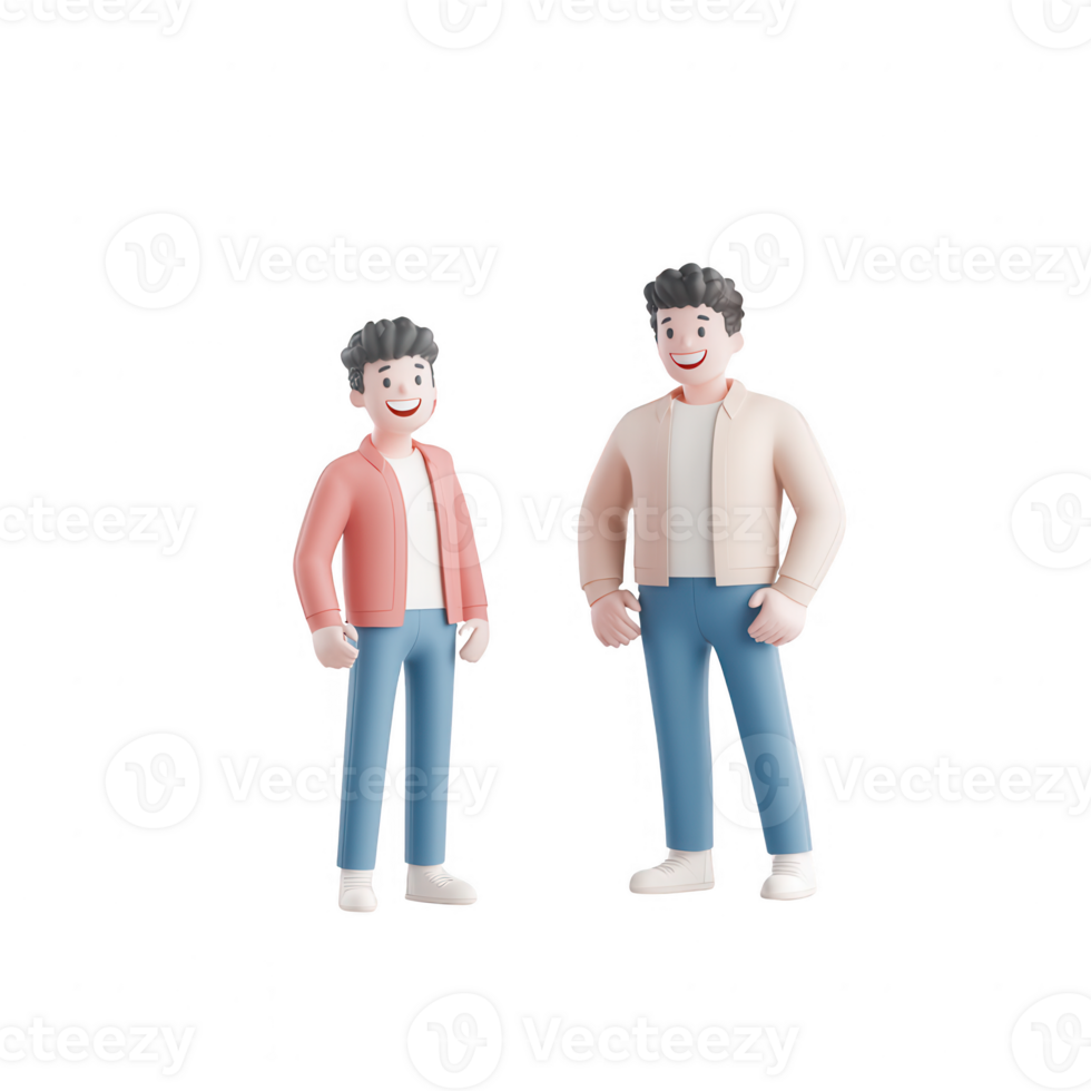 Two Friendly Cartoon Characters Standing Together Showcasing Joyful Camaraderie 54485372 Png