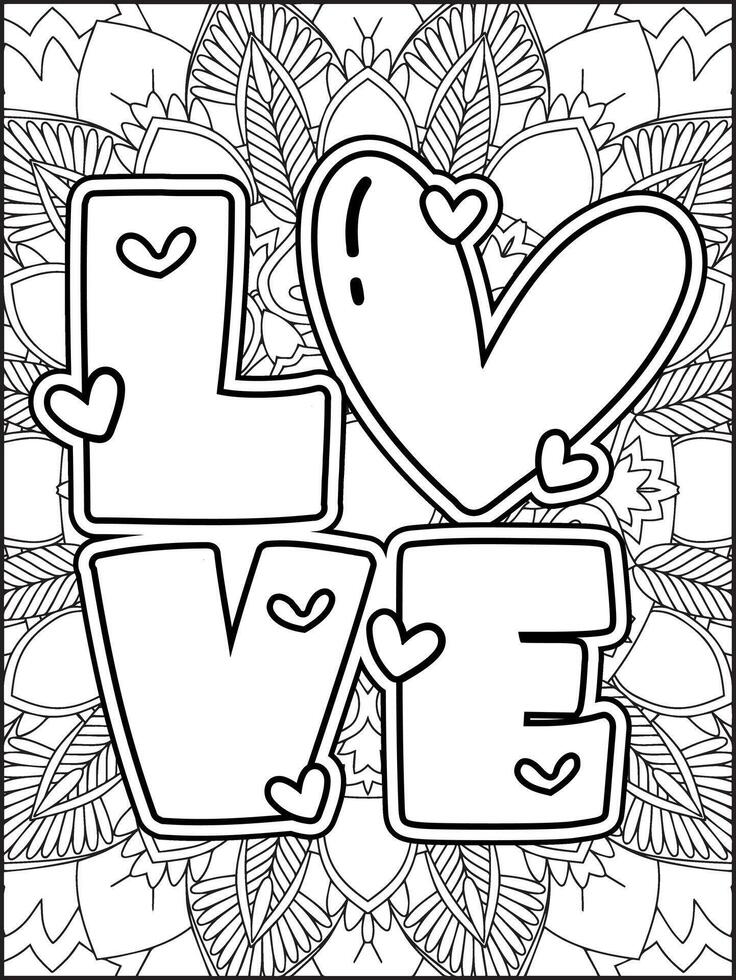 Love Quote Coloring Page. Valentine's Day Quote Coloring Page for ...