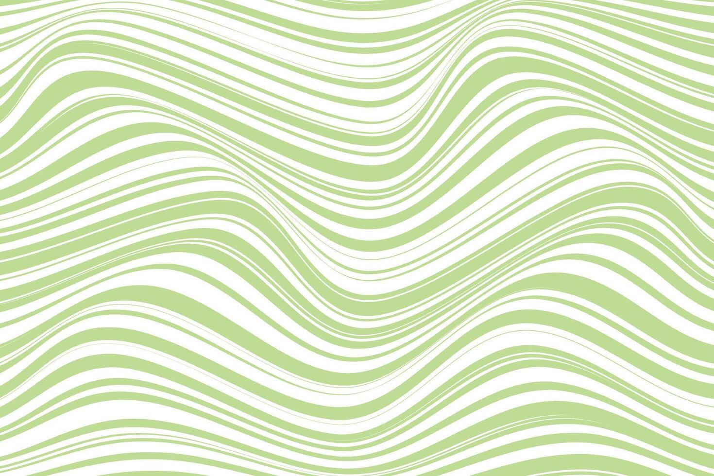 simple abstract thin to thick marzipan mint color wavy distort line pattern a green background ...