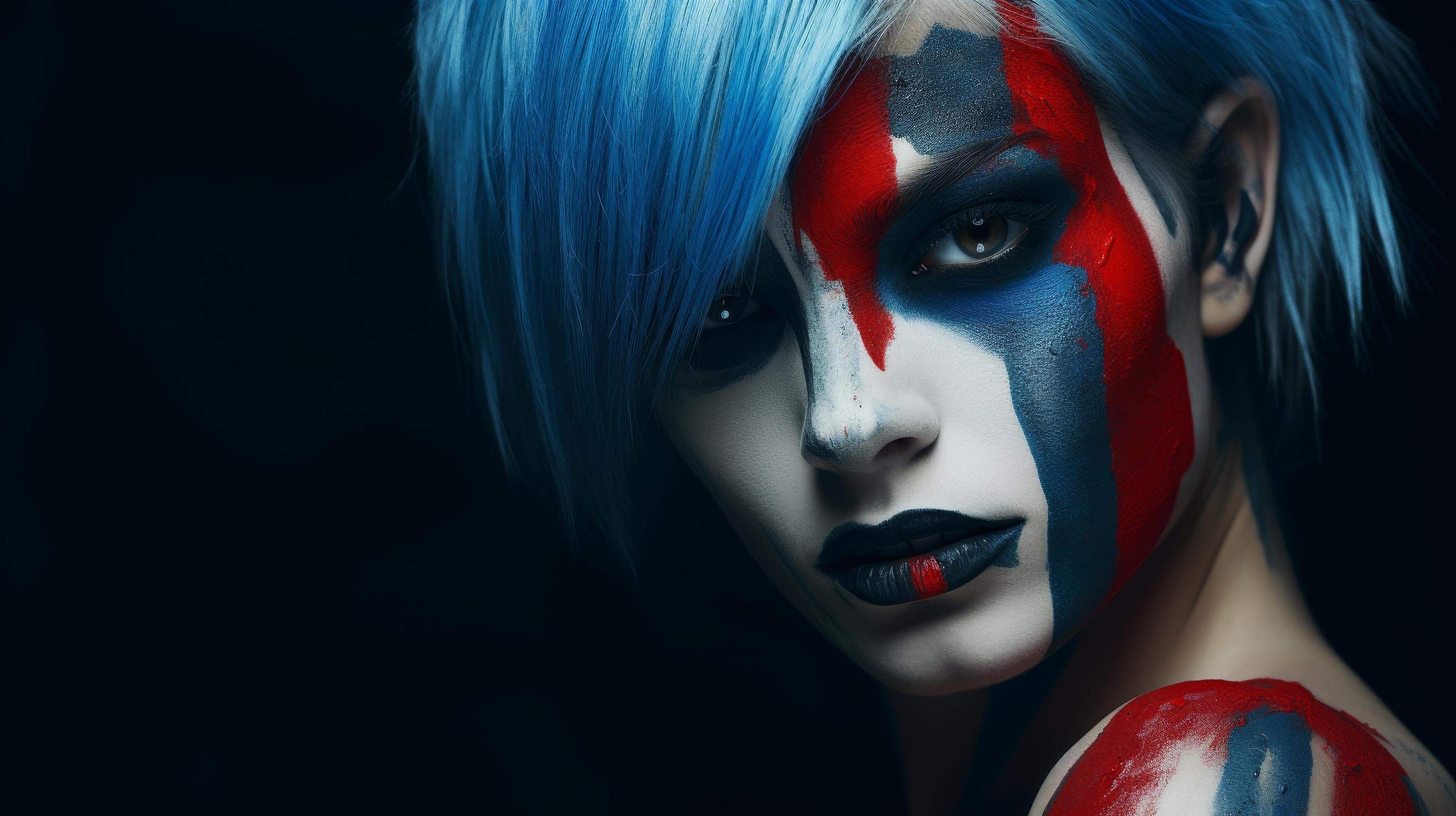 dramatic face paint portrait 54507961 Stock Photo at Vecteezy