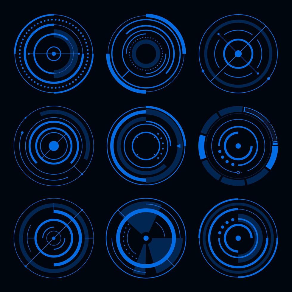 Futuristic frame circle shape HUD interface cyberpunk design ...