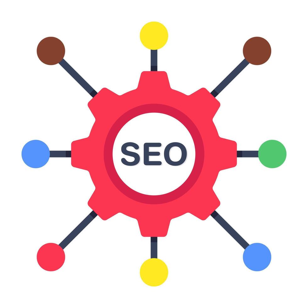 Conceptual flat design icon of seo setting 54548297 Vector Art at Vecteezy