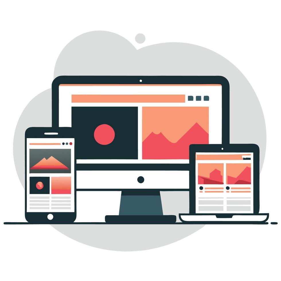 Conceptual Illustration of Web Devices Connecting and Interacting 54553772 Vector Art at Vecteezy