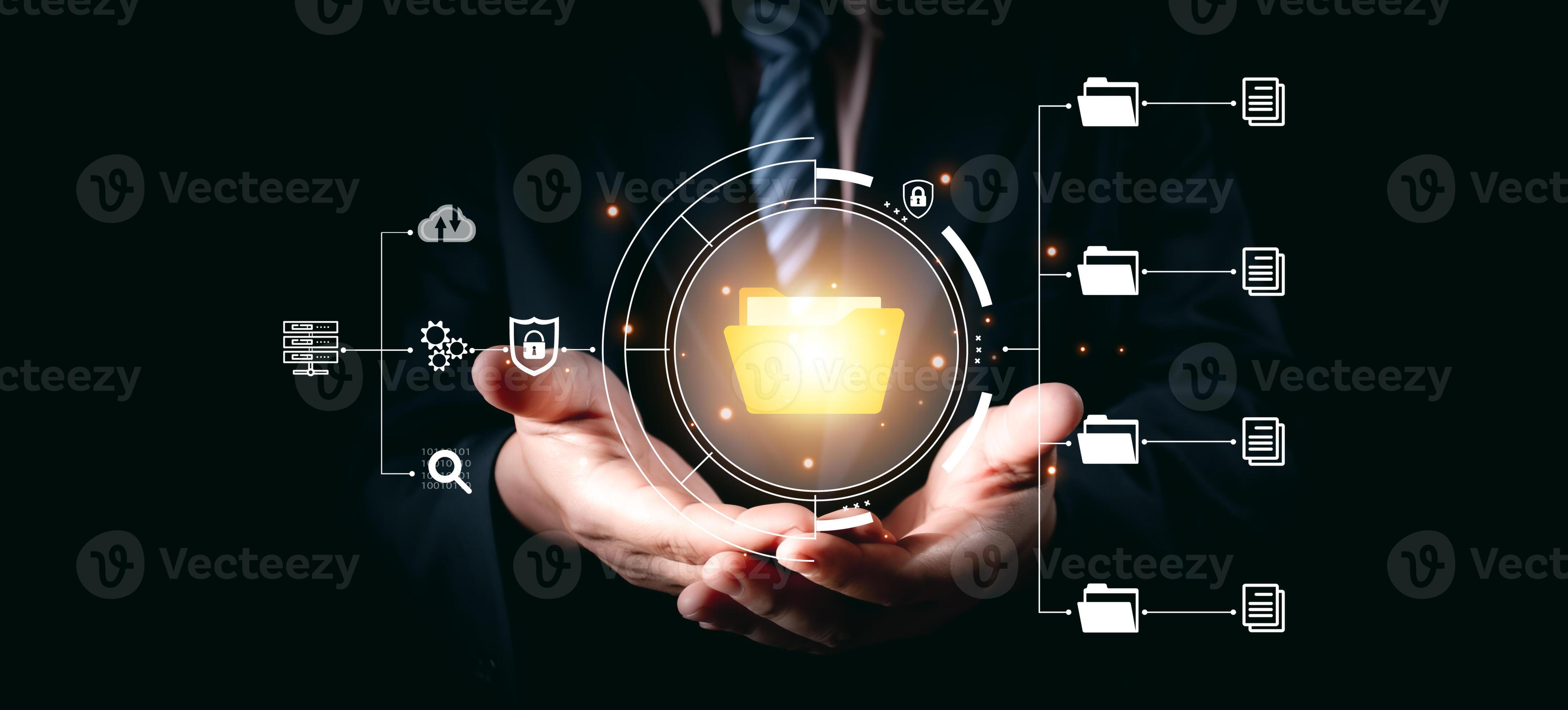 DMS, Document security concept. Document management system, Data encryption. Online ...