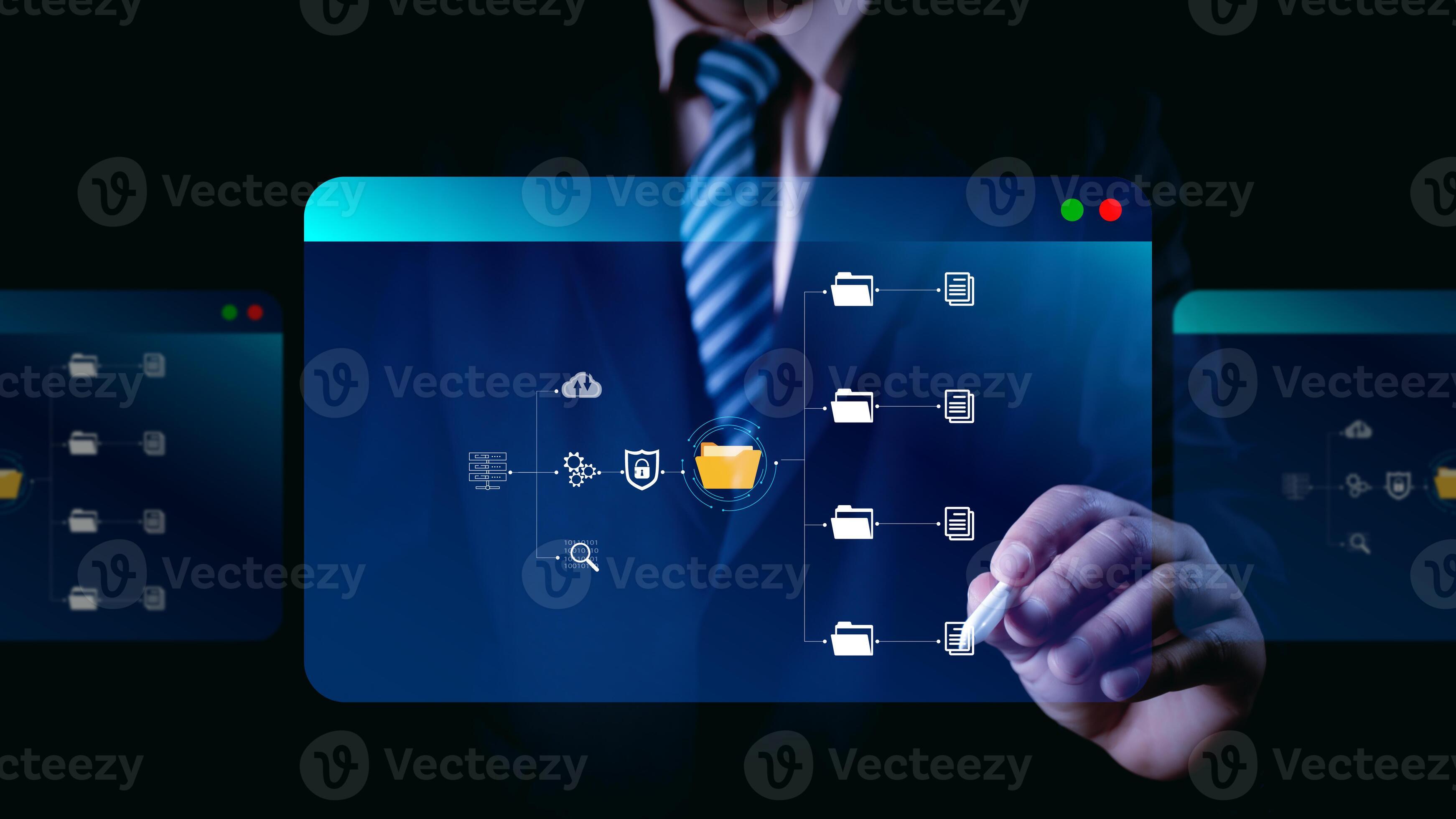 DMS, Document security concept. Document management system, Data encryption. Online ...
