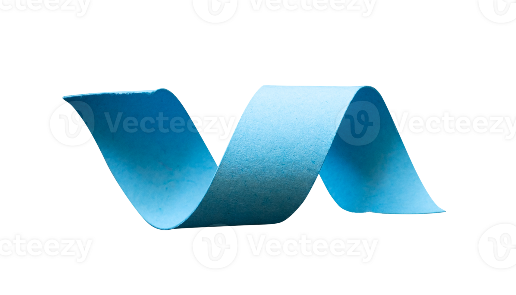 Blue curl ribbon element 54564725 PNG