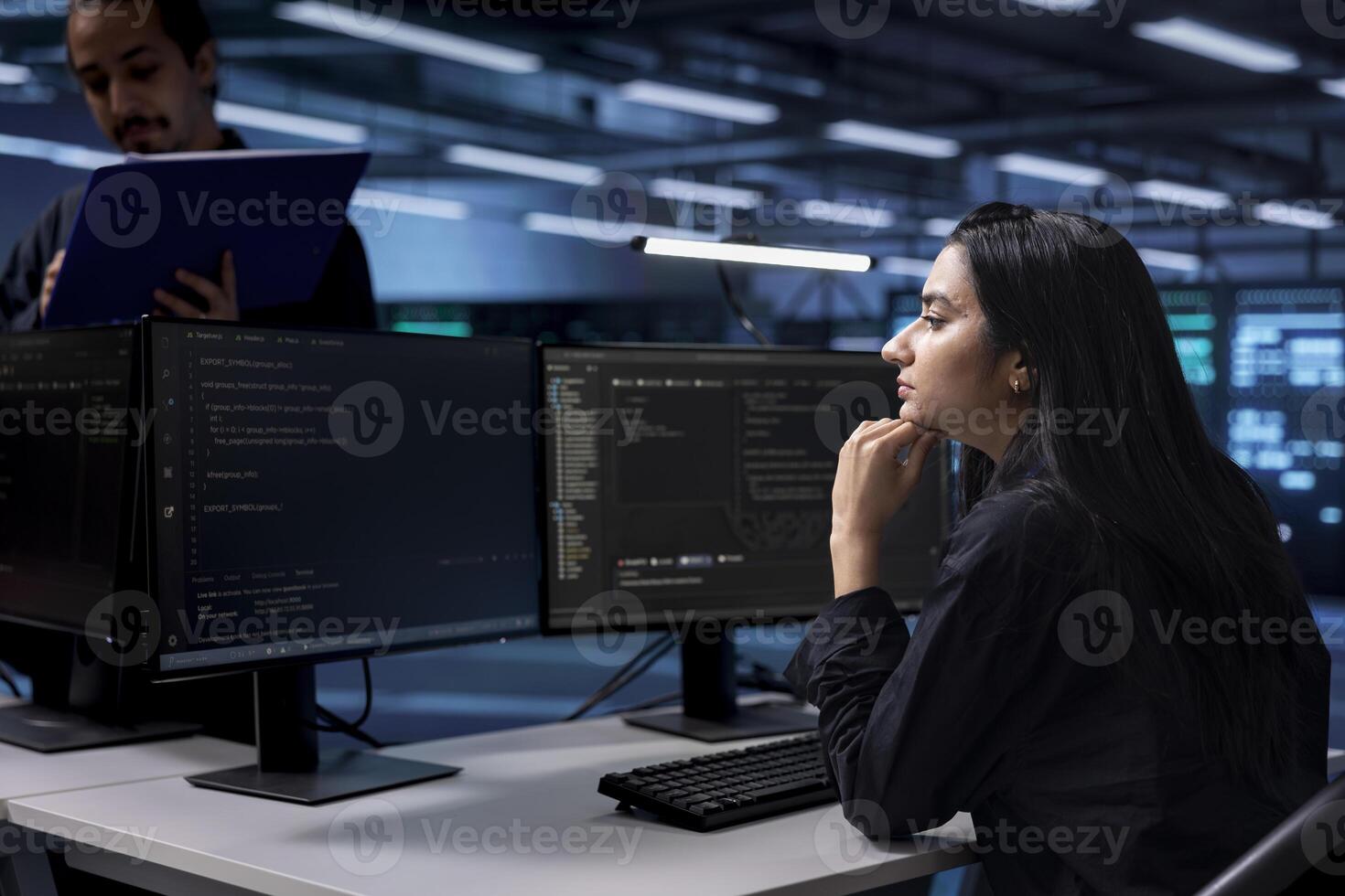 Software Developer Reconfiguring Server Farm To Optimize It For Data