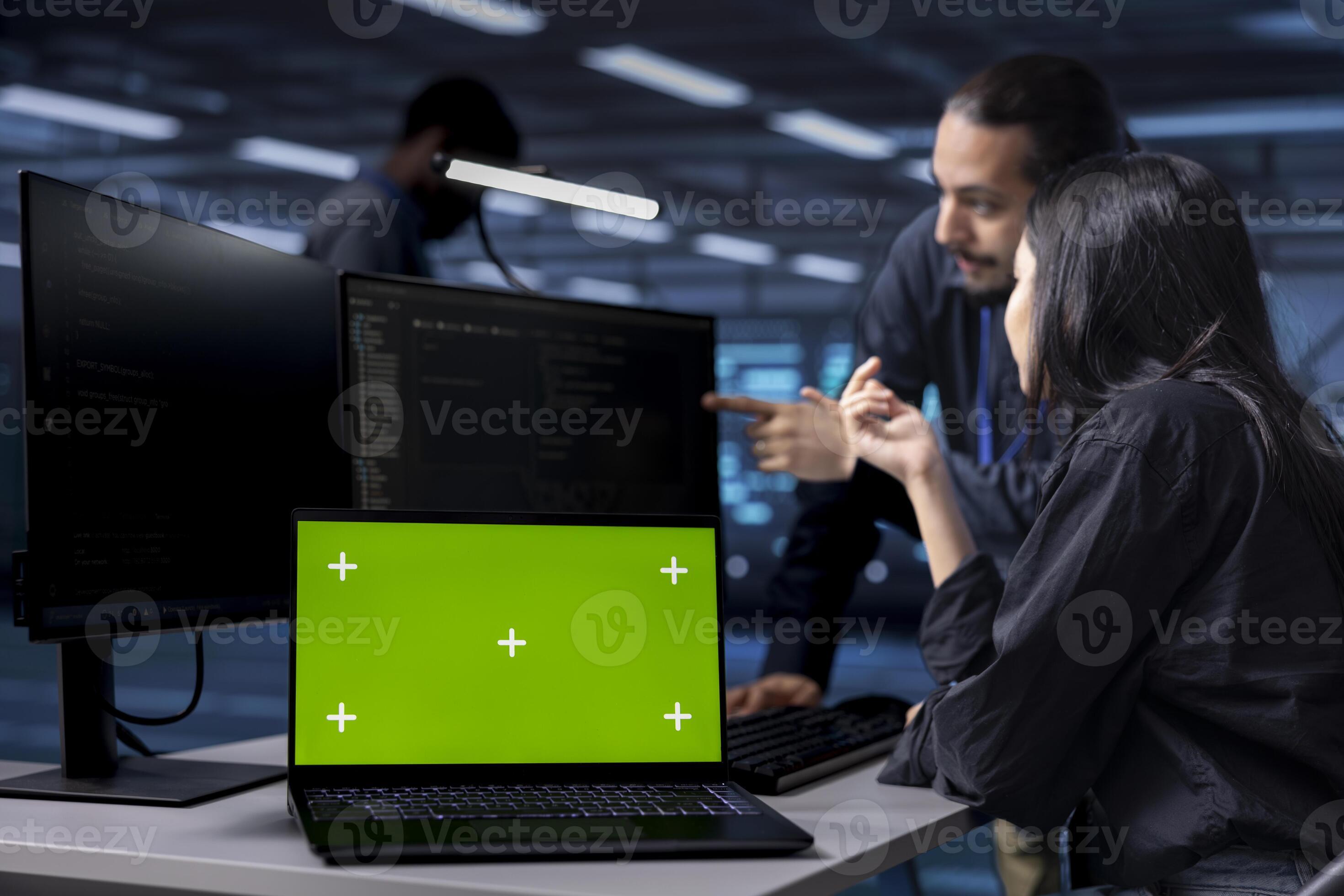 Multiracial Team Reconfiguring Server Farm To Optimize It For Data