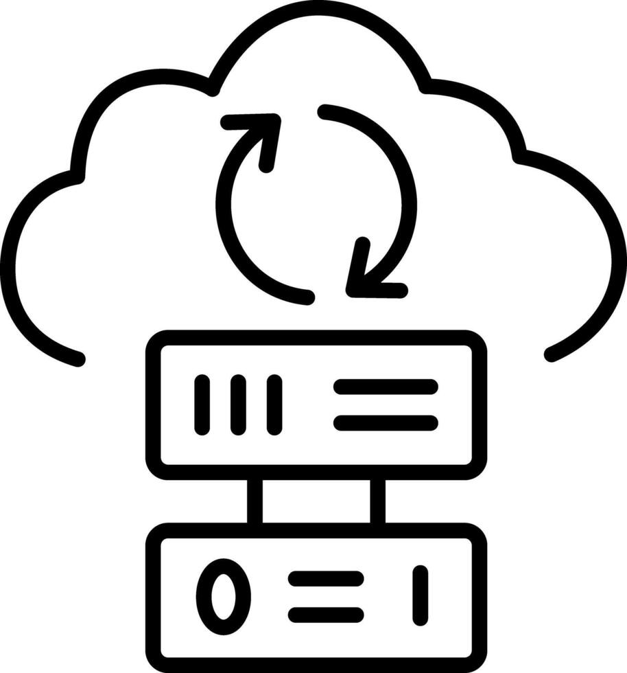 Cloud synchronization icon in linear style 54573668 Vector Art at Vecteezy