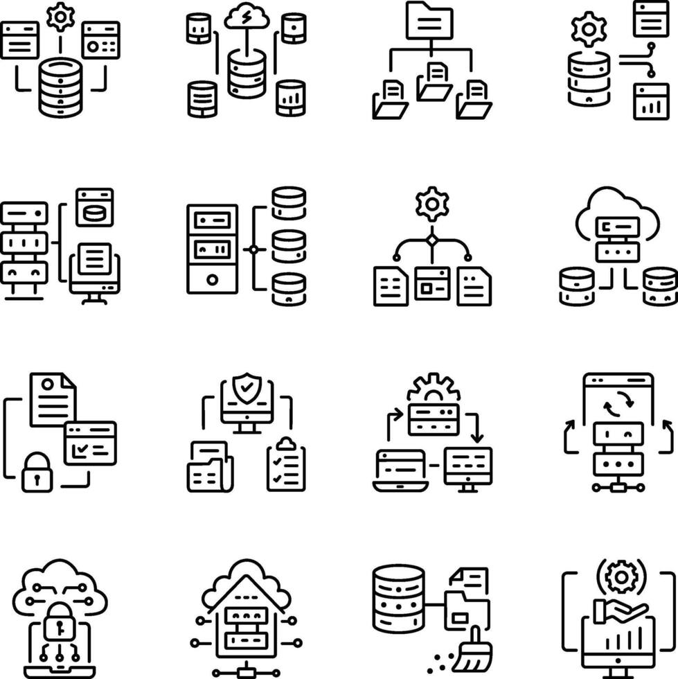 Set of Database Classification Linear Icons 54573717 Vector Art at Vecteezy