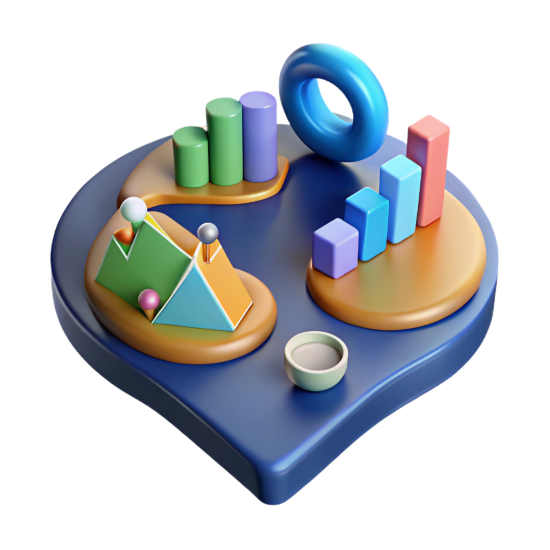 Abstract Data Visualization 3d Charts Graphs 54585160 Png