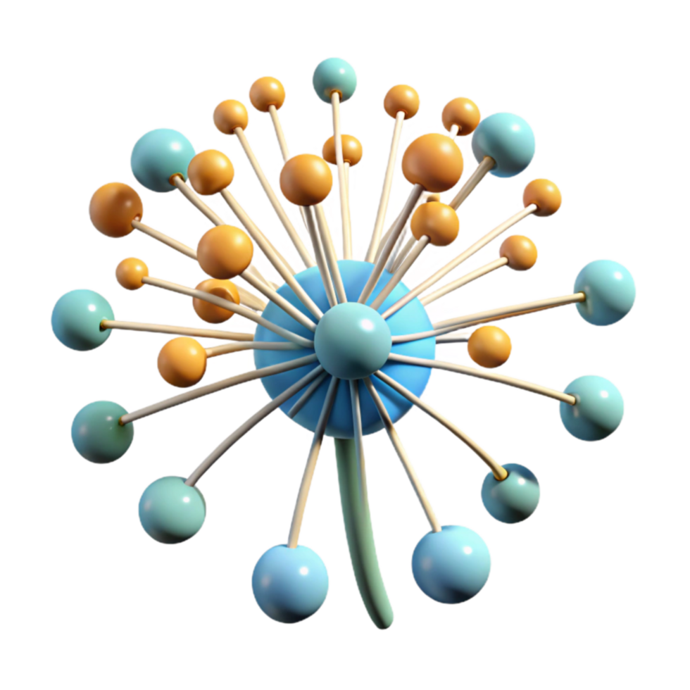Abstract Sphere Network Colorful 3d Model Of Interconnected Nodes