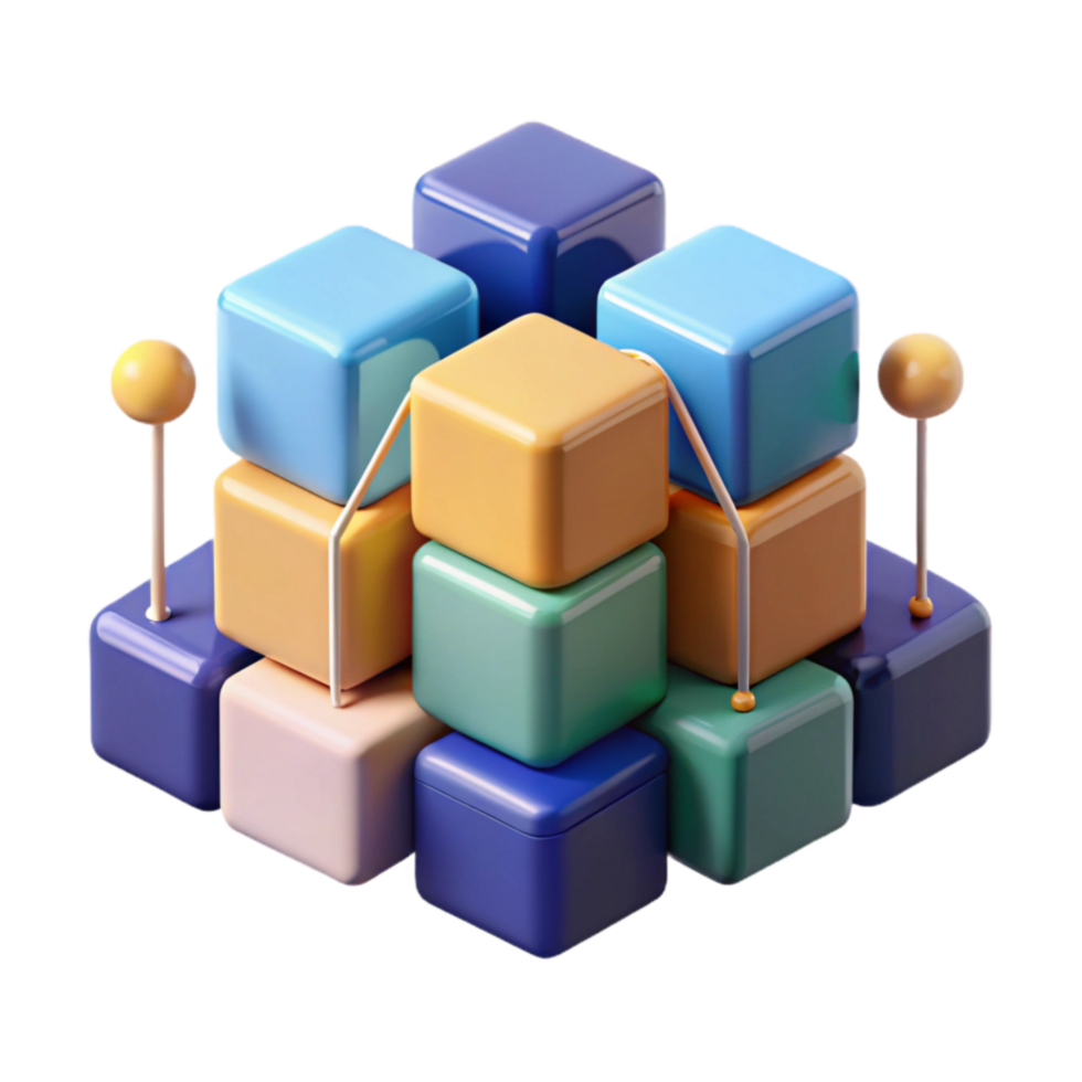 Colorful 3D Cube Structure Modular Design, Interconnected Blocks ... Colorful 3D Cube Structure Modular Design, Interconnected Blocks ...