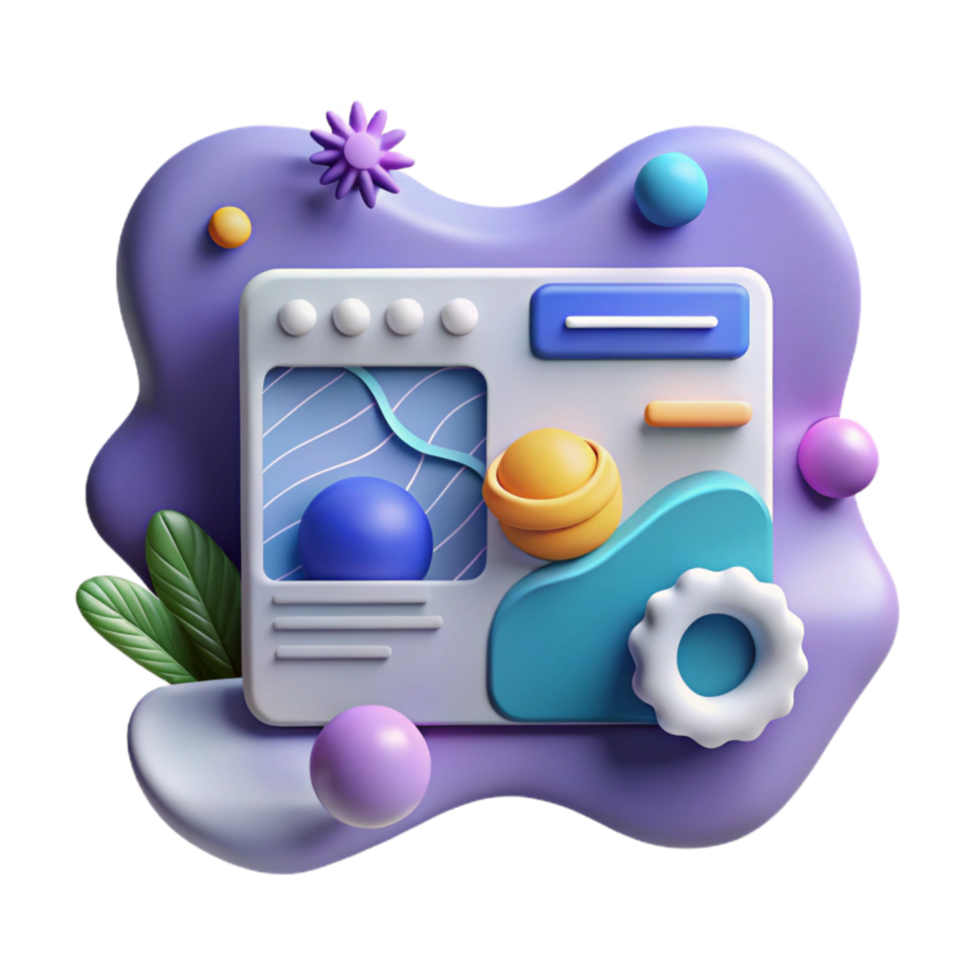 3D Abstract UI Design Colorful Interface Elements 54586909 PNG