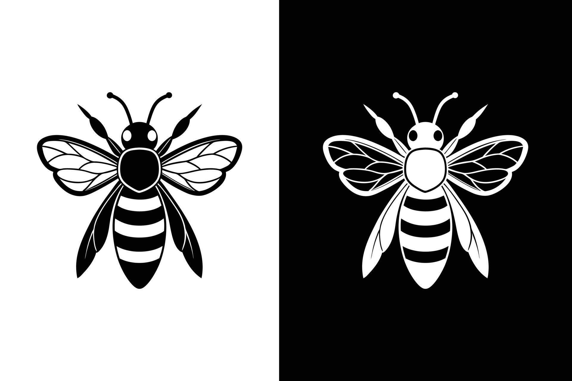Bee icon symbol silhouette of a honey bee sign. illustration. Simple ...