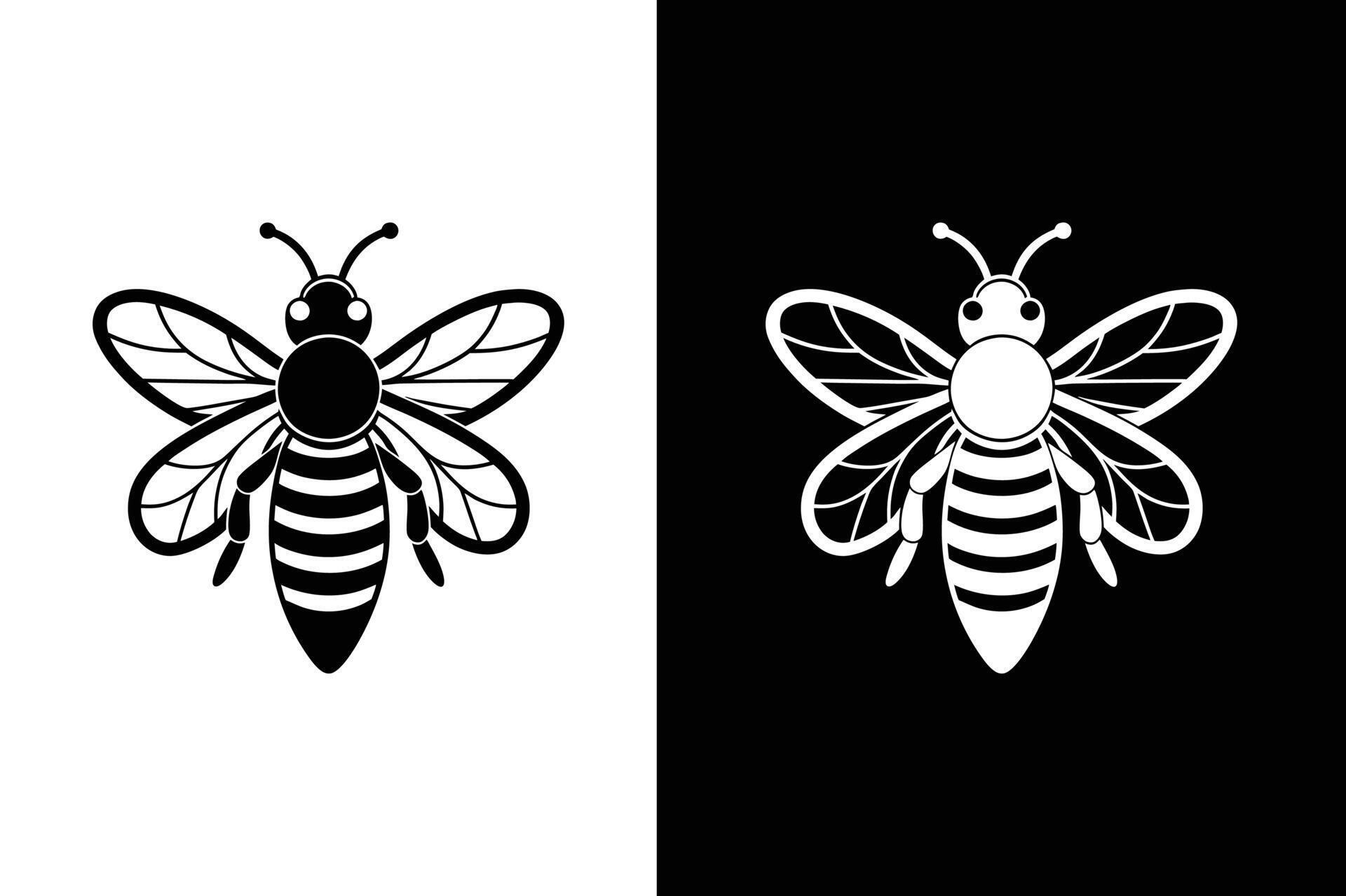 Bee icon symbol silhouette of a honey bee sign. illustration design ...