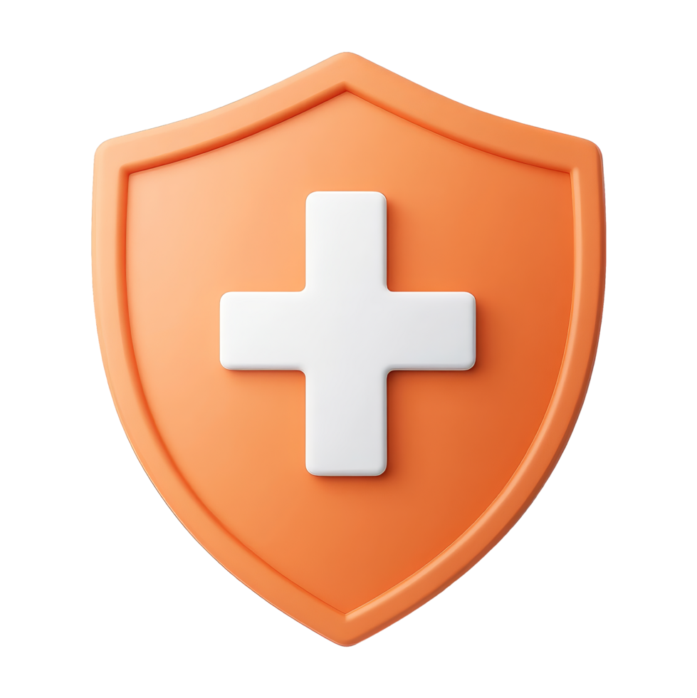 First aid orange shield icon digital art health concept 54587257 PNG